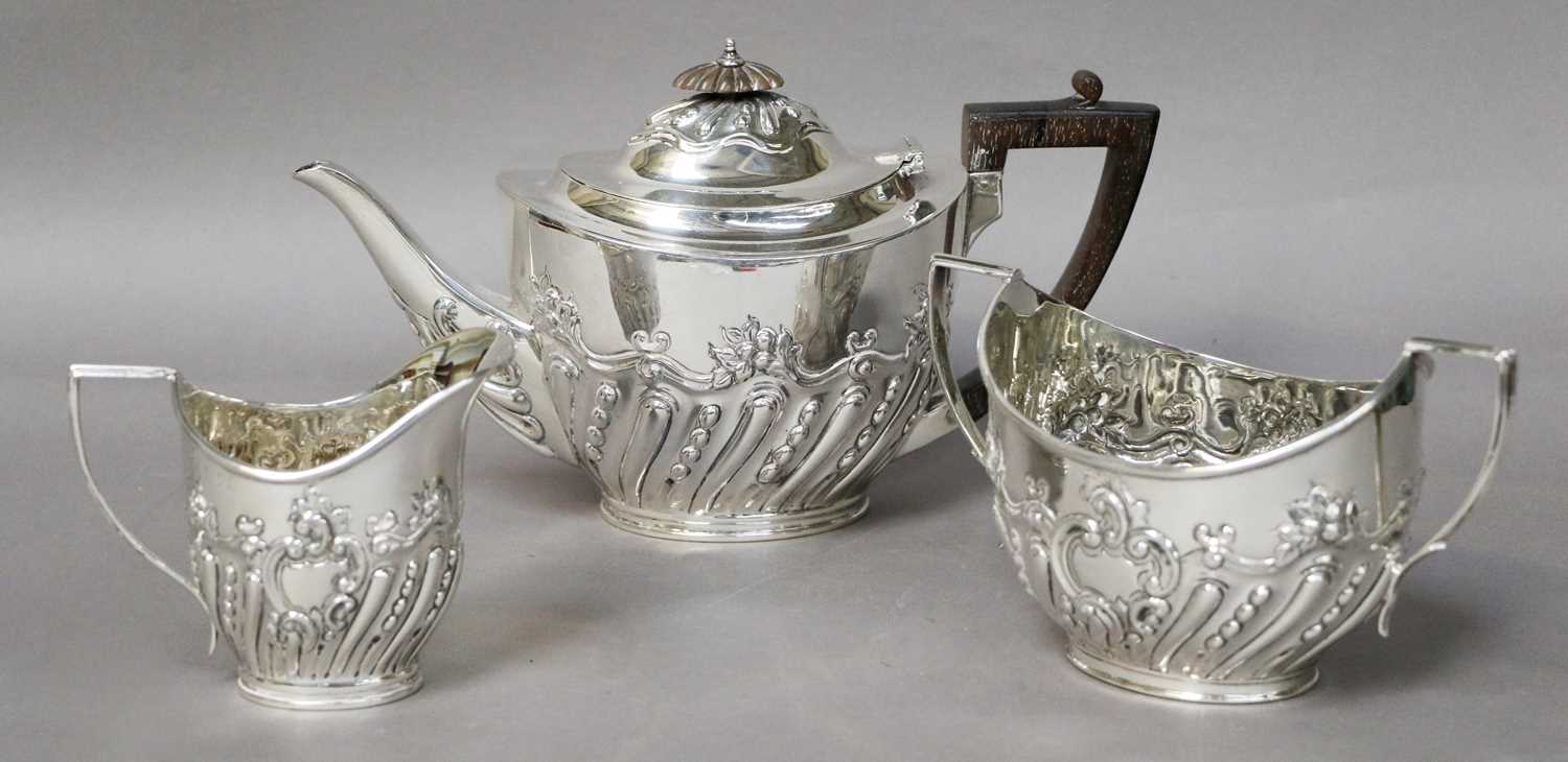 Lot 145 - A Three-Piece Victorian Silver Tea-Service,