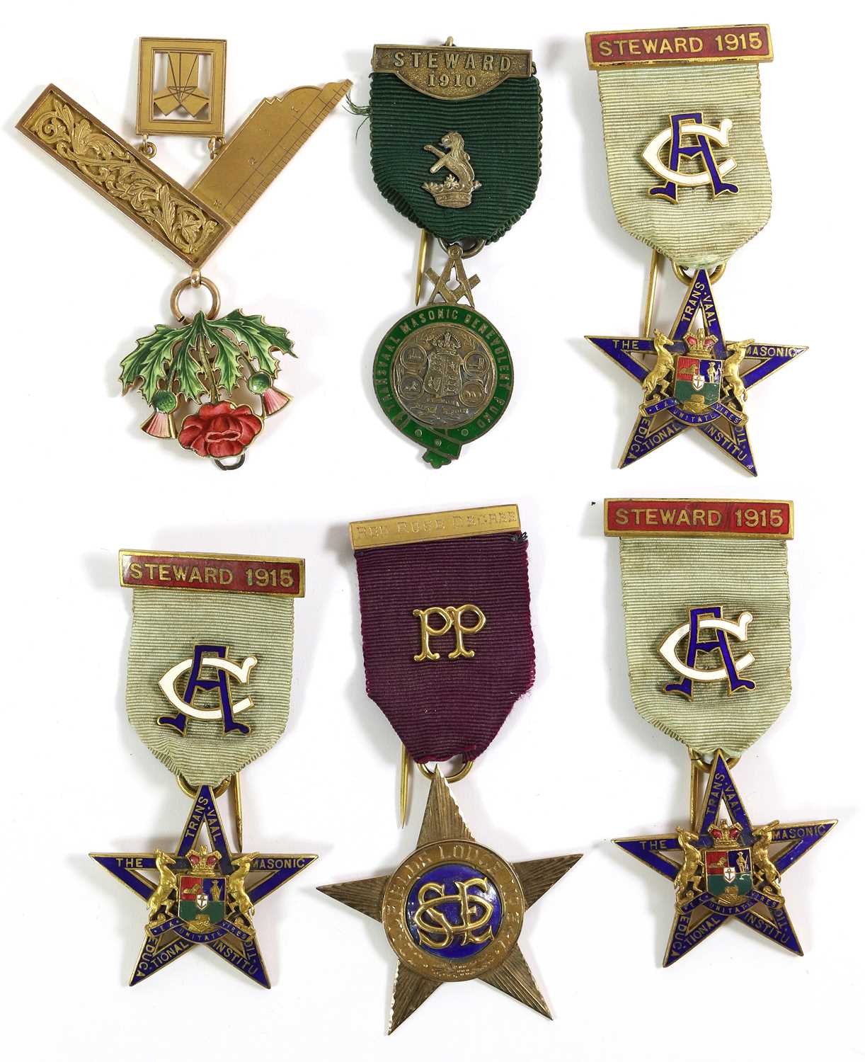 Lot 33 - A Collection of Six South African Masonic