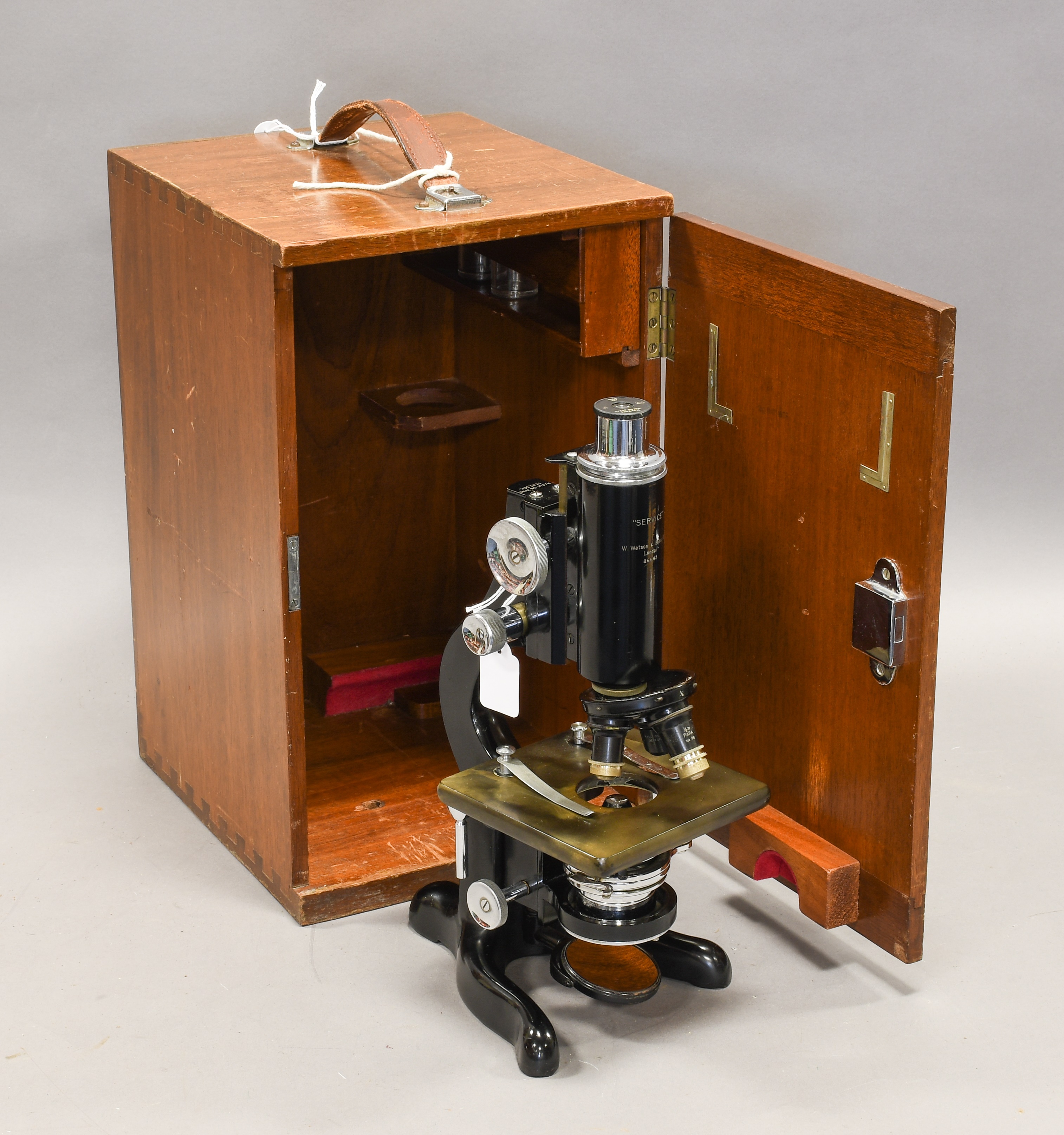 Lot 344 - W Watson (London) Service Microscope, black