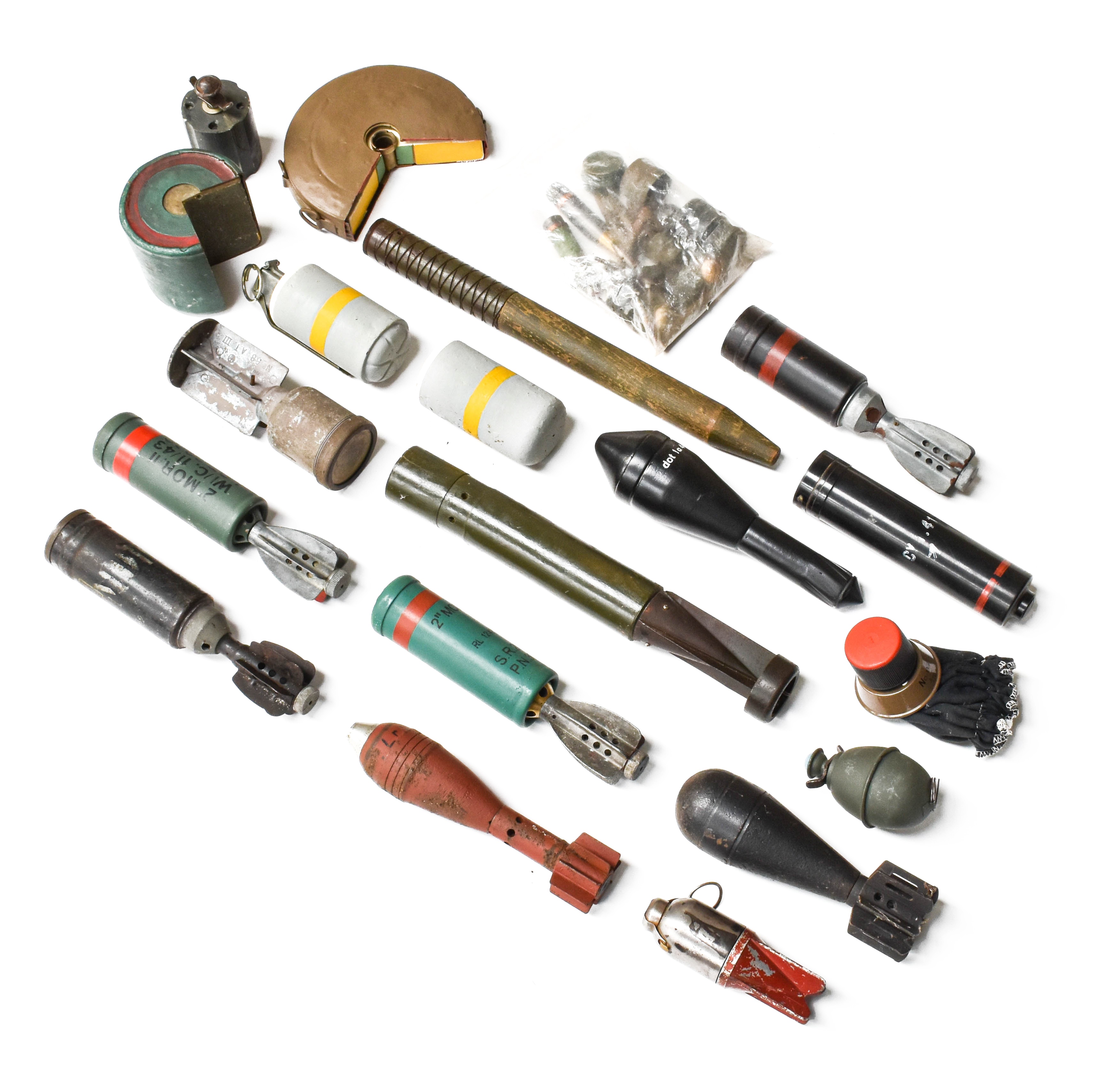 Lot 2144 - A Quantity of Inert Mortar Shells and Hand