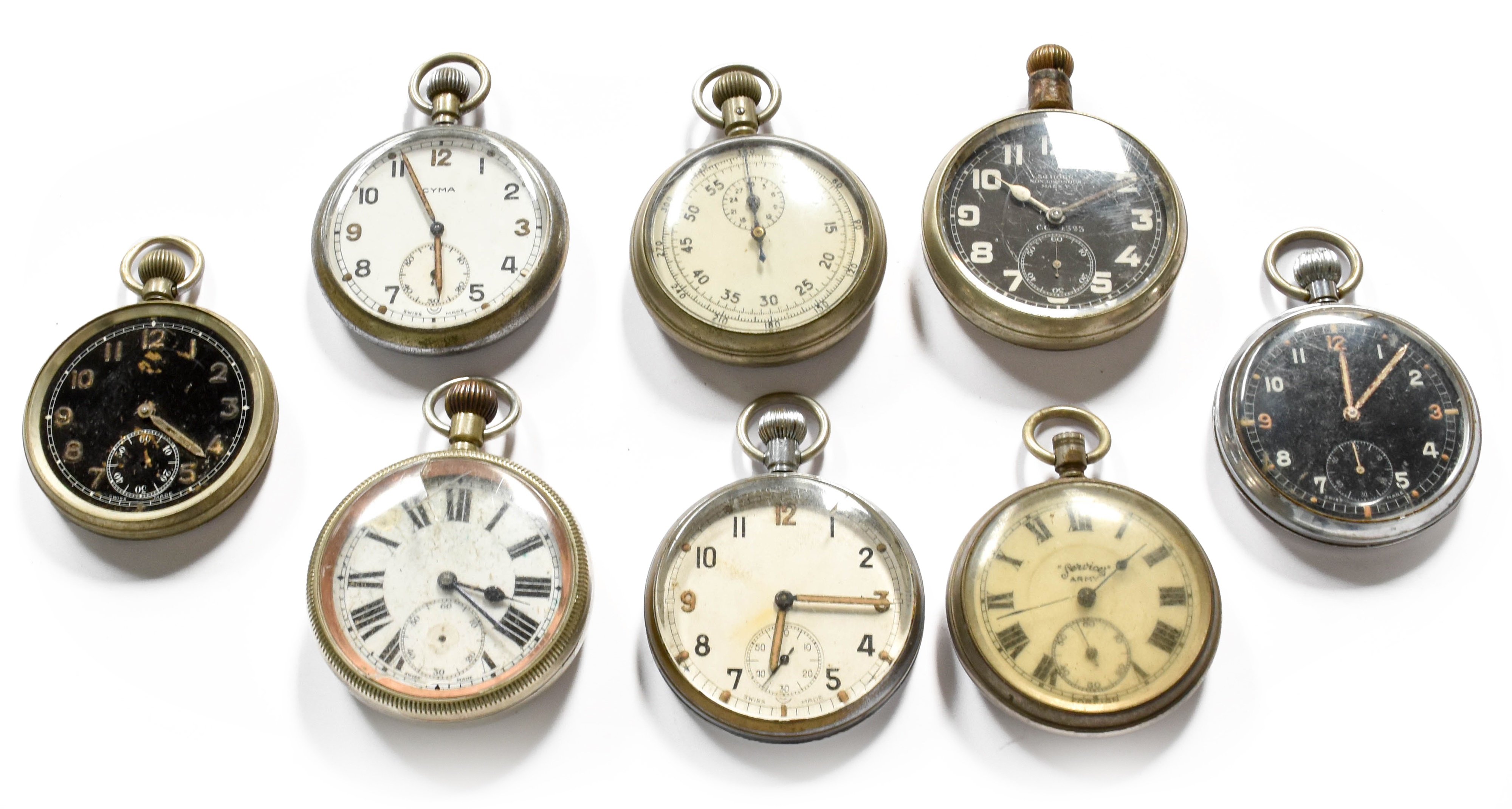 Lot 433 - A Selection of Military Pocket Watches,