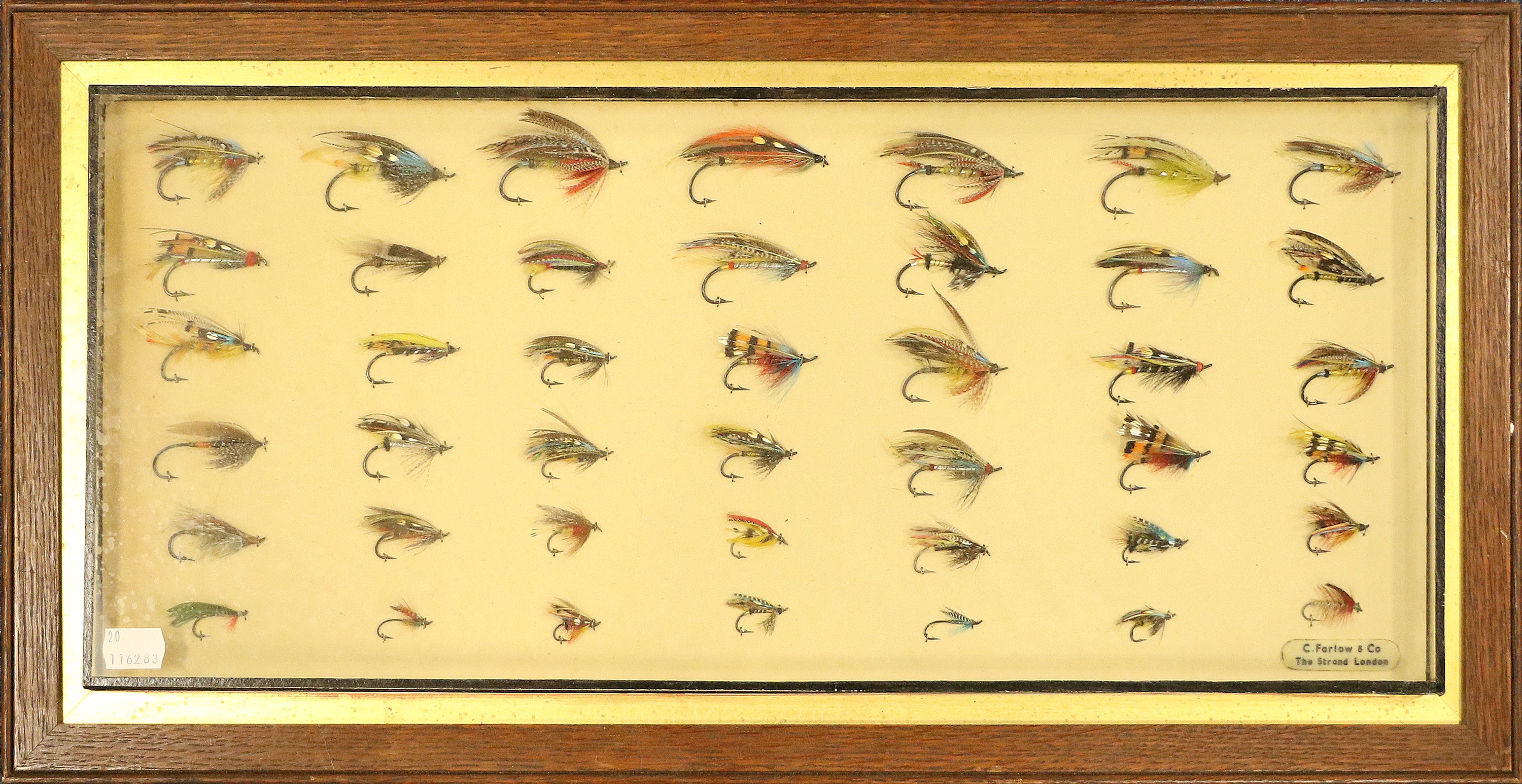 Lot 76 - An Oak Framed display of Forty Two Salmon