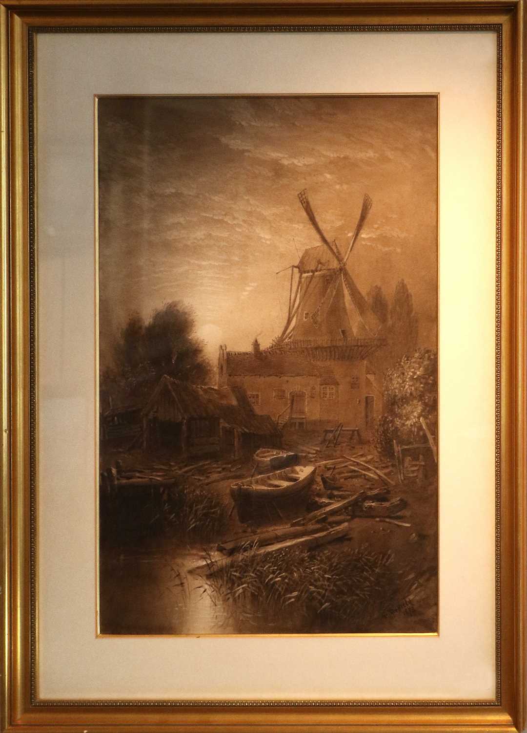Lot 1008 - George Sheffield (1839-1892) The Windmill