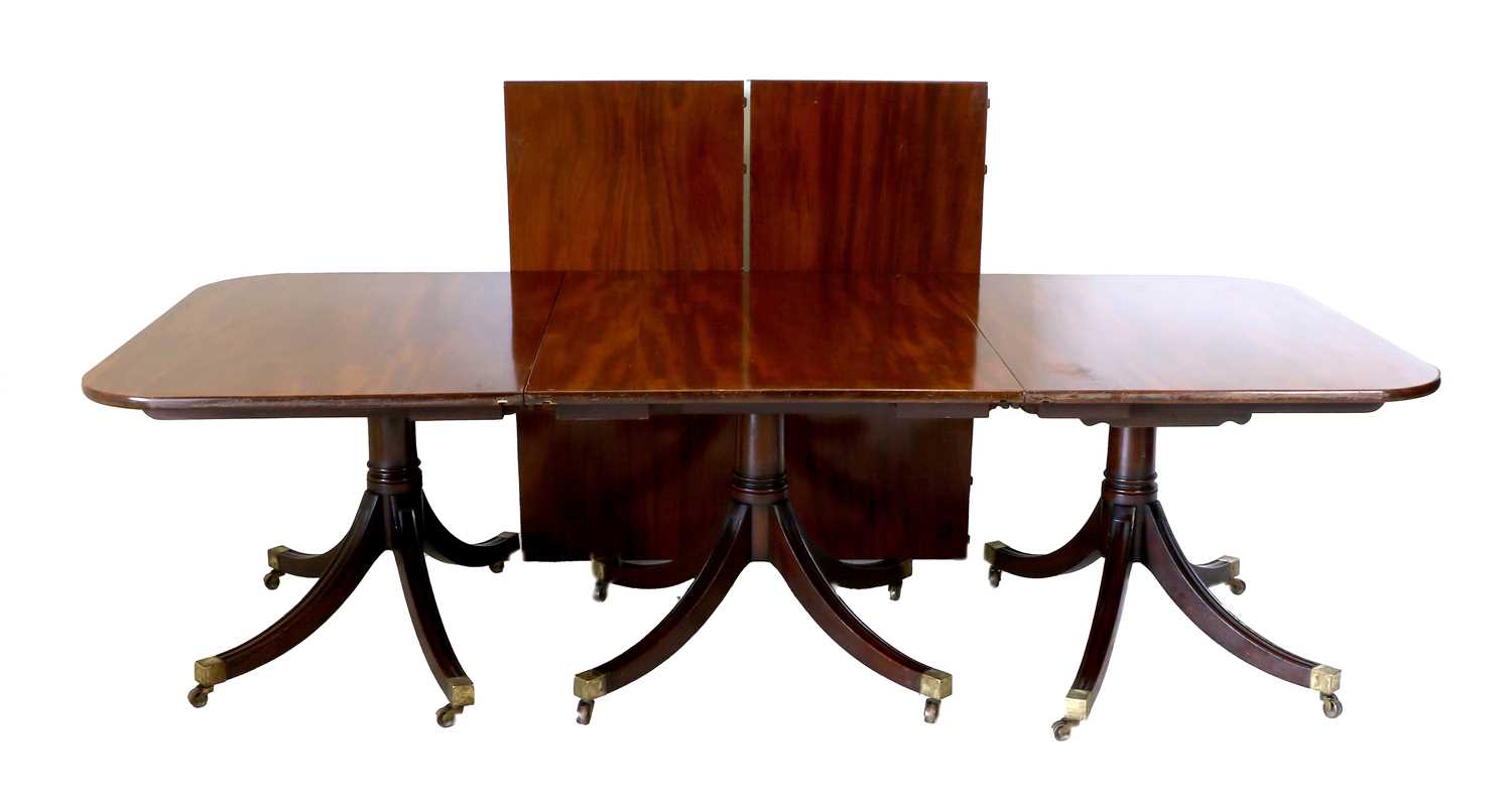 Lot 533 - A George III Style Mahogany Triple Pillar