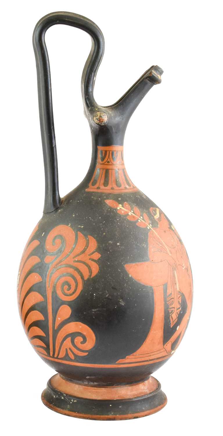Lot 166 - An Etruscan Style Terracotta Red Figure Ewer,