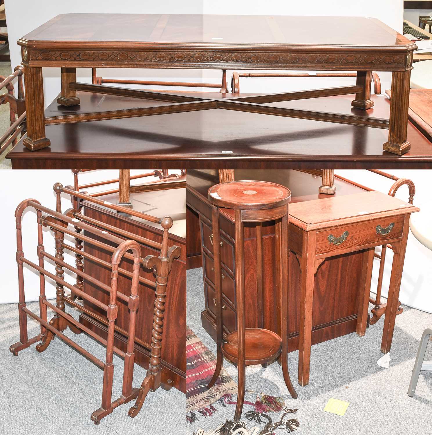 Lot 1187 - A Reproduction Mahogany Coffee Table, with