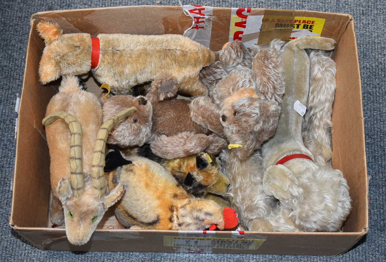 Lot 348 - Assorted Steiff Animal Figures, including: a