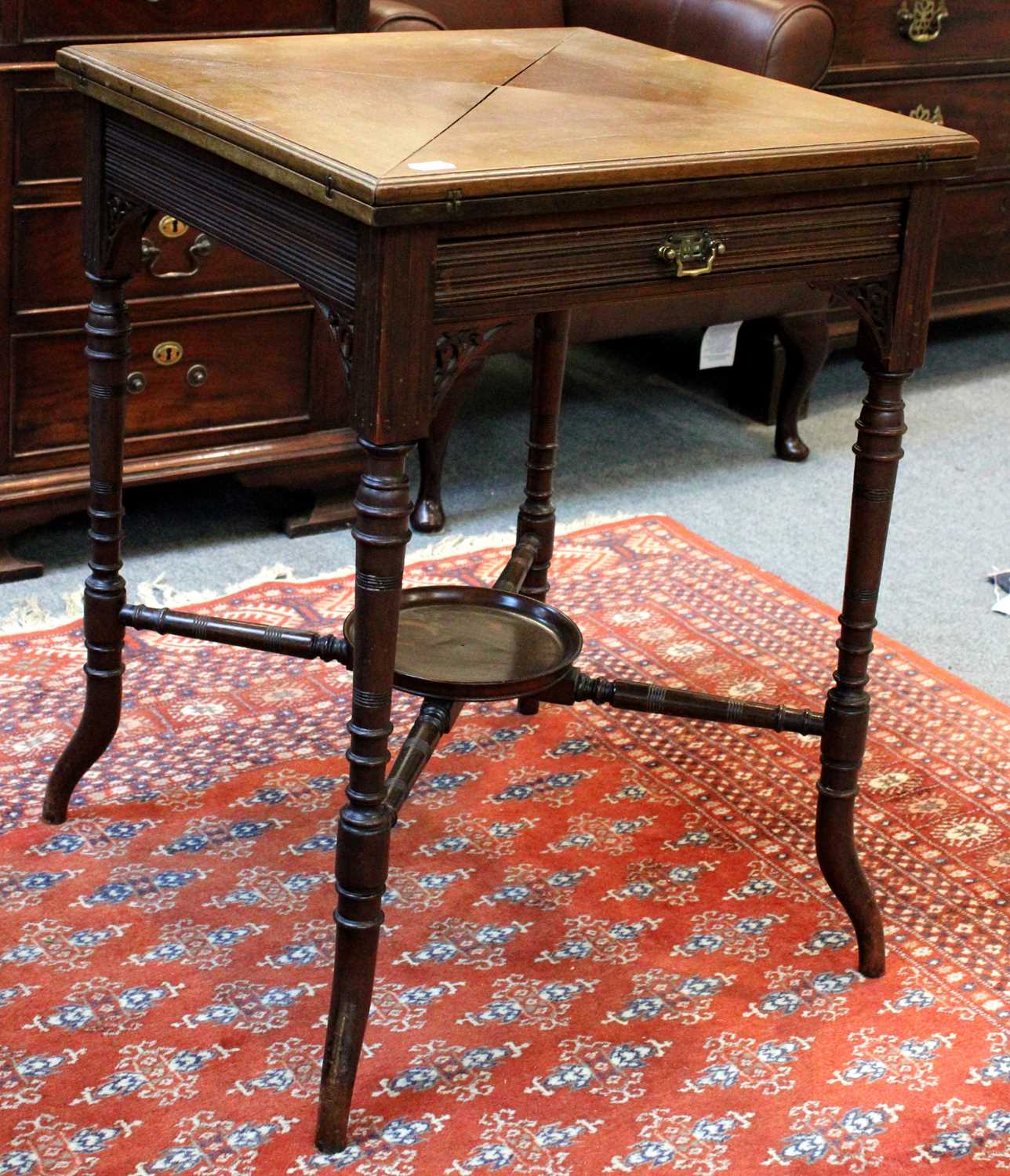 Lot 1387 - An Edwardian Mahogany Envelope Card Table,