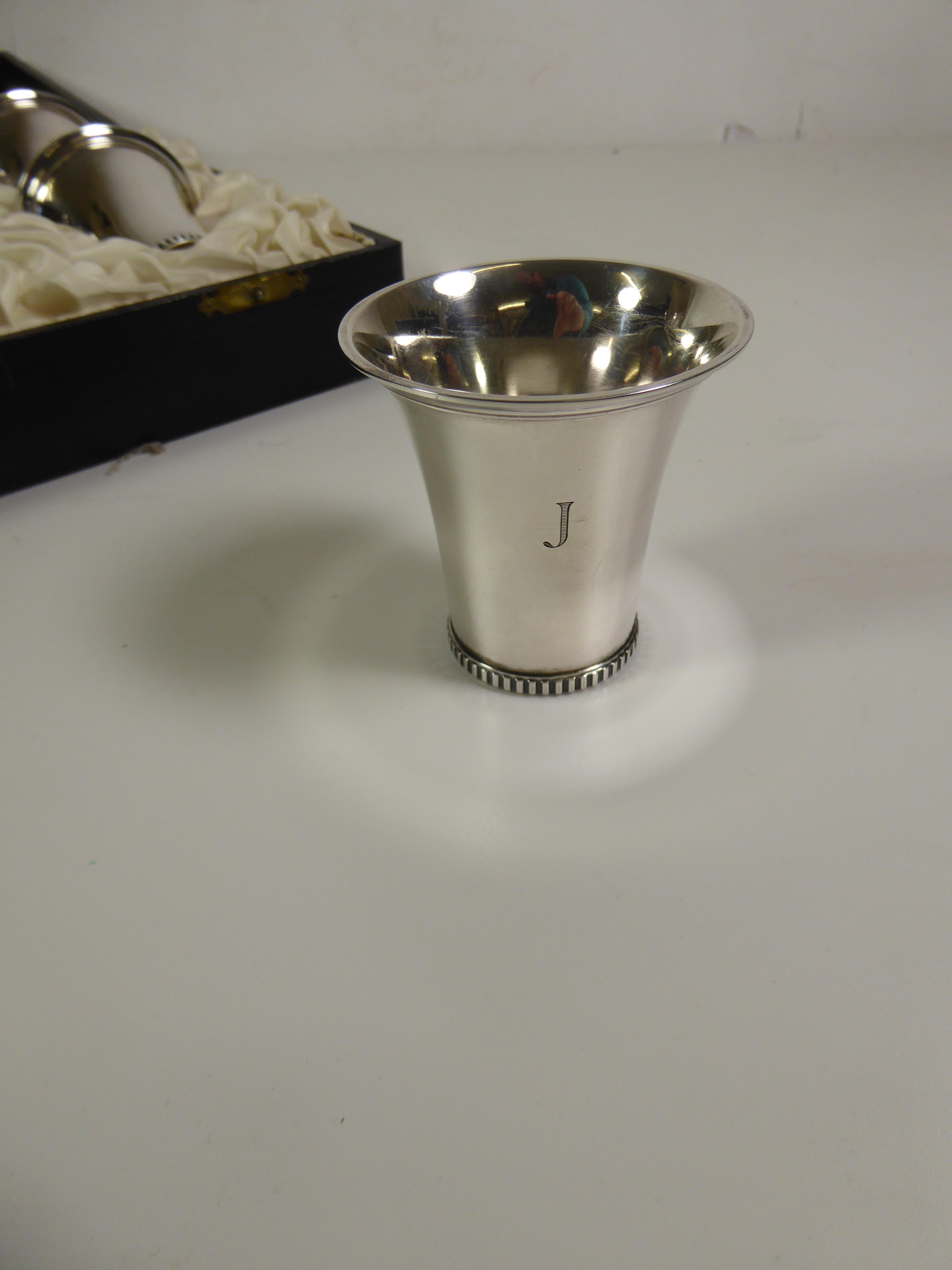 Lot 2099 - A Cased Set of Six Danish Silver Beakers,