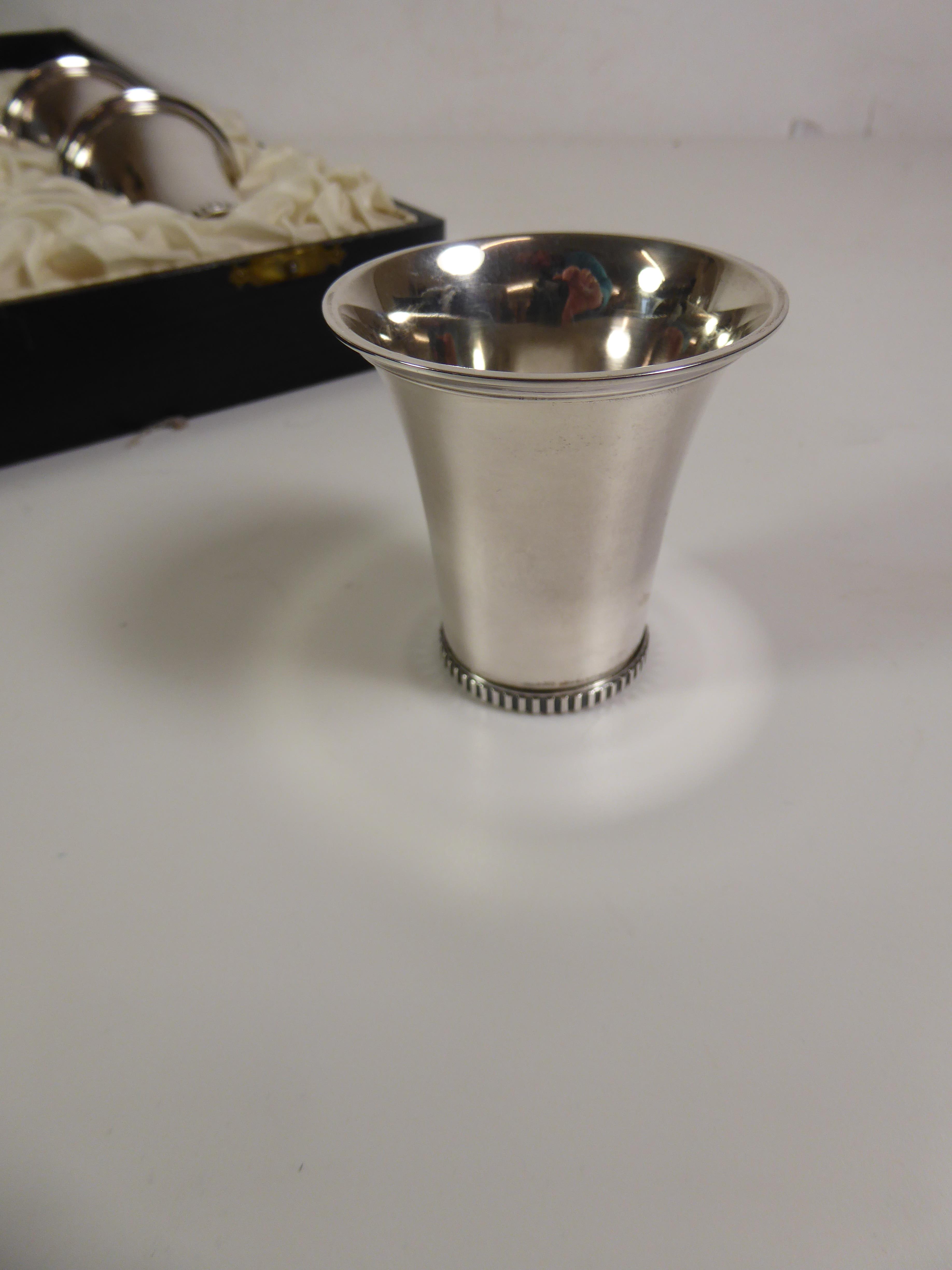 Lot 2099 - A Cased Set of Six Danish Silver Beakers,