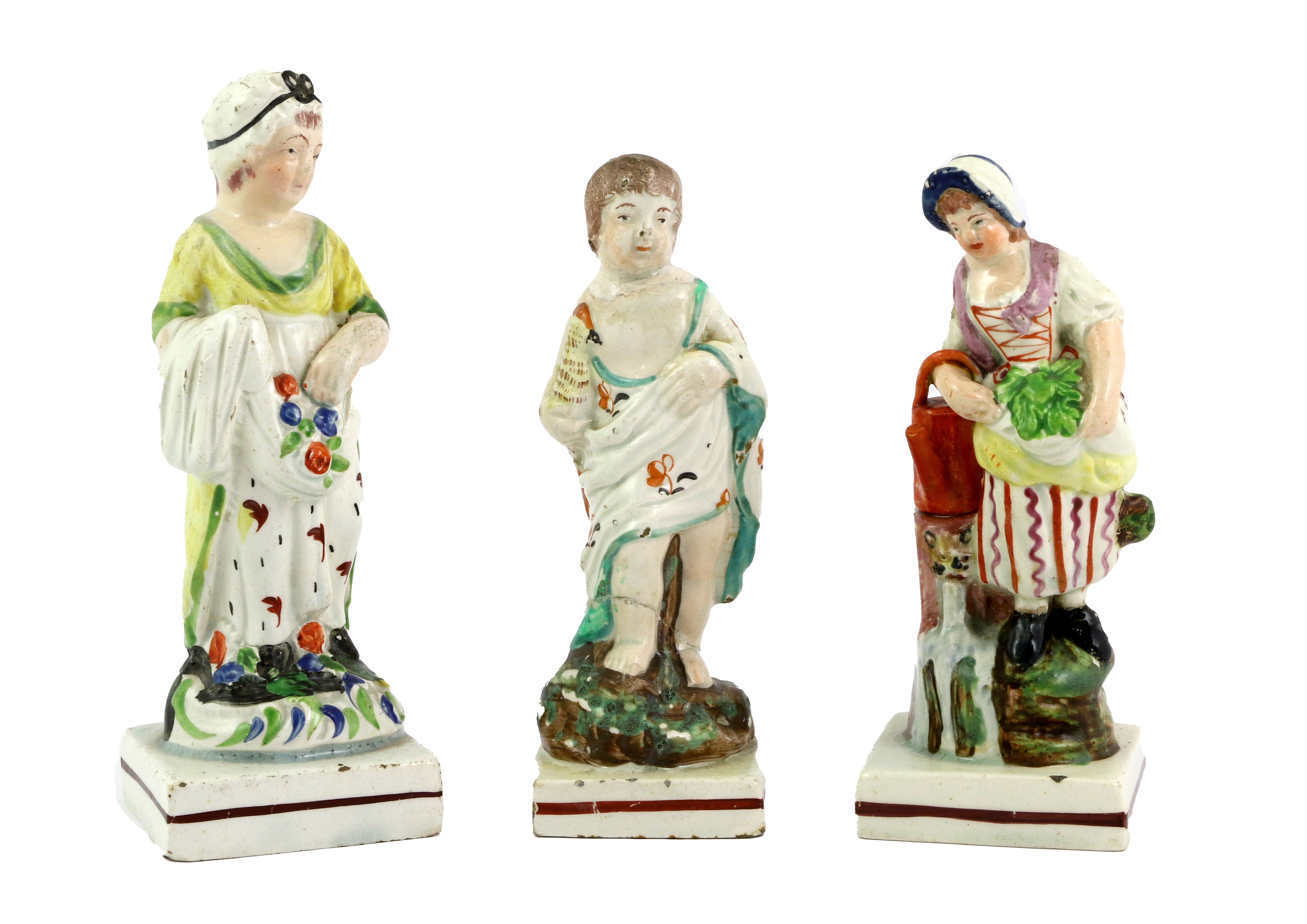Lot 89 - A Pearlware Figure, circa 1820, modelled as a