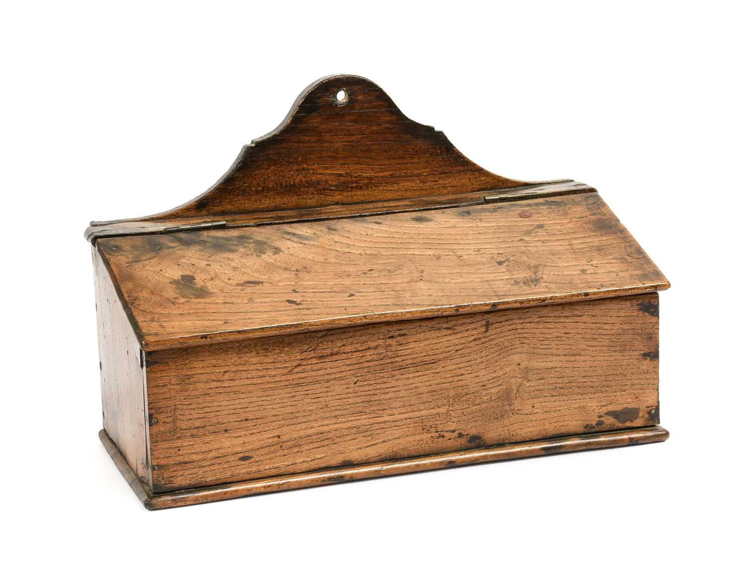 Lot 304 - An Elm Candle Box, 18th century, of