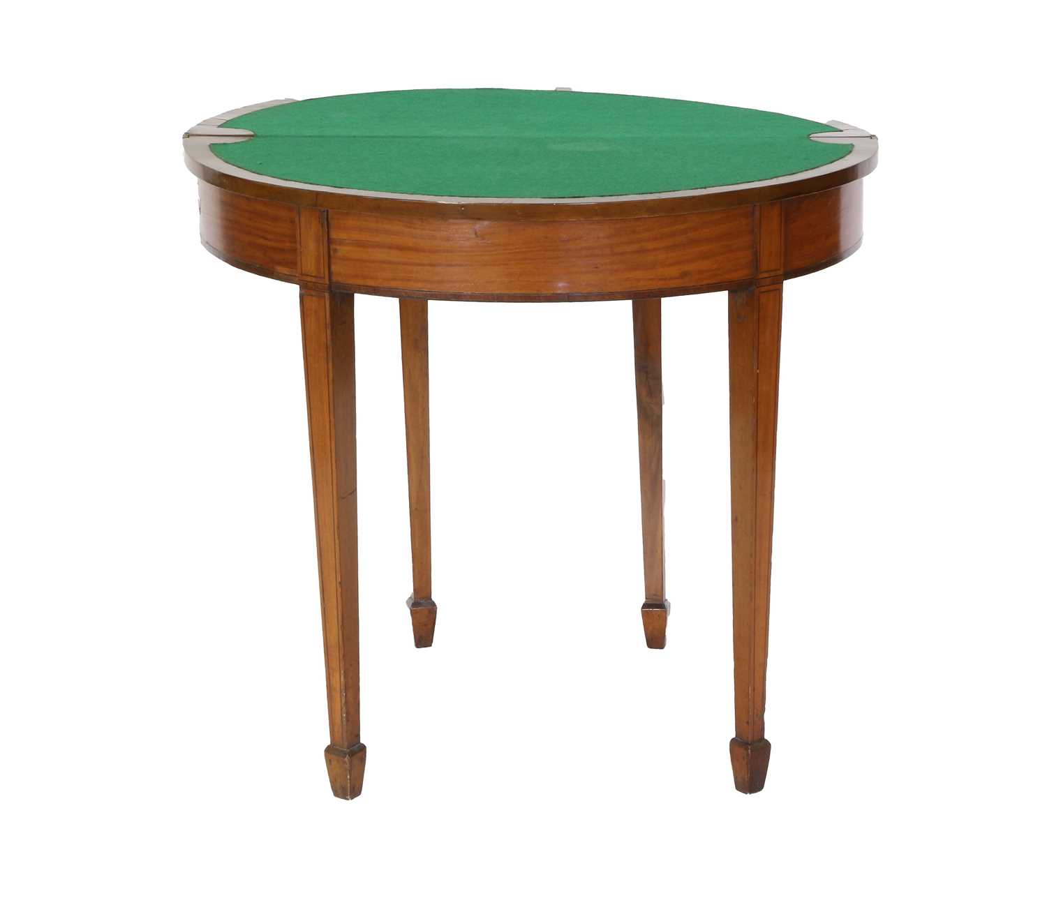 Lot 1420 - A 19th Century Mahogany D Shaped Card Table,