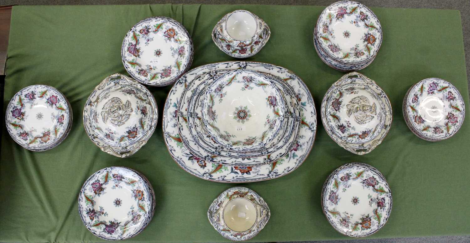 Lot 417 - A Victorian Pottery Part Dinner Service,