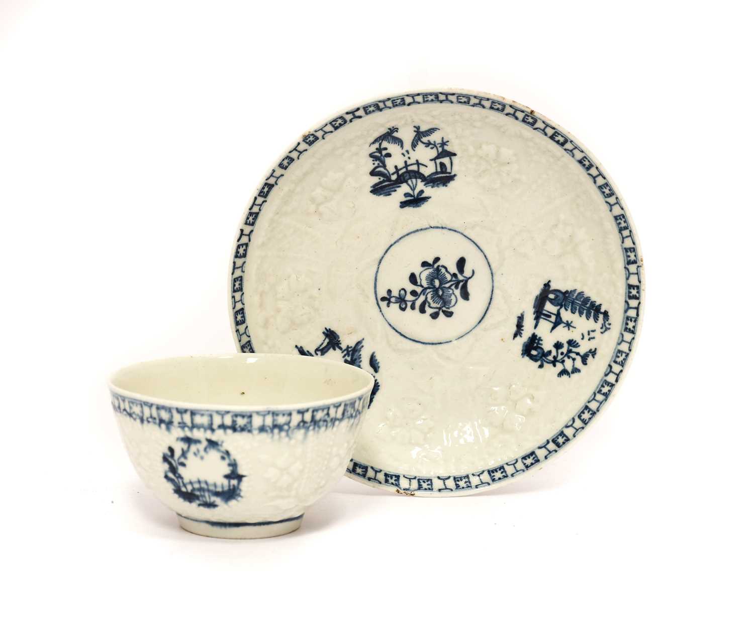 Lot 118 - A Lowestoft Porcelain Tea Bowl and Saucer,