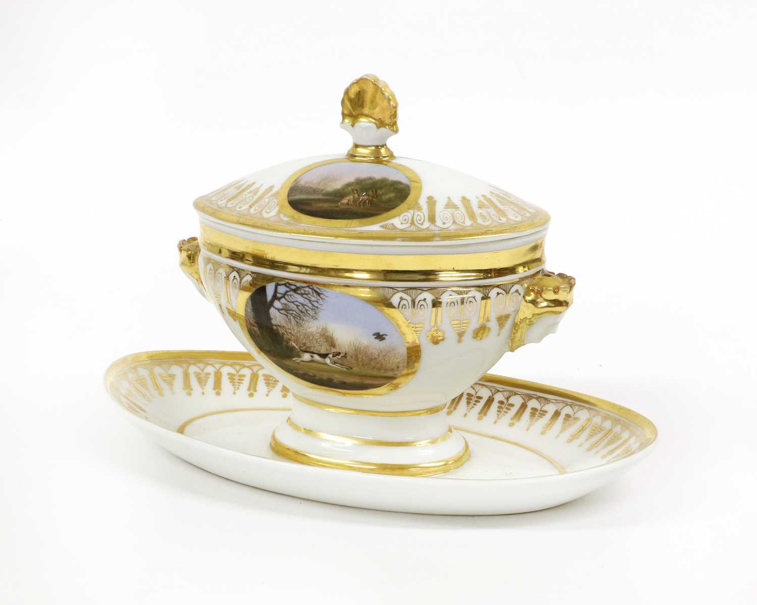 Lot 65 - A French Porcelain Tureen and Cover on Fixed