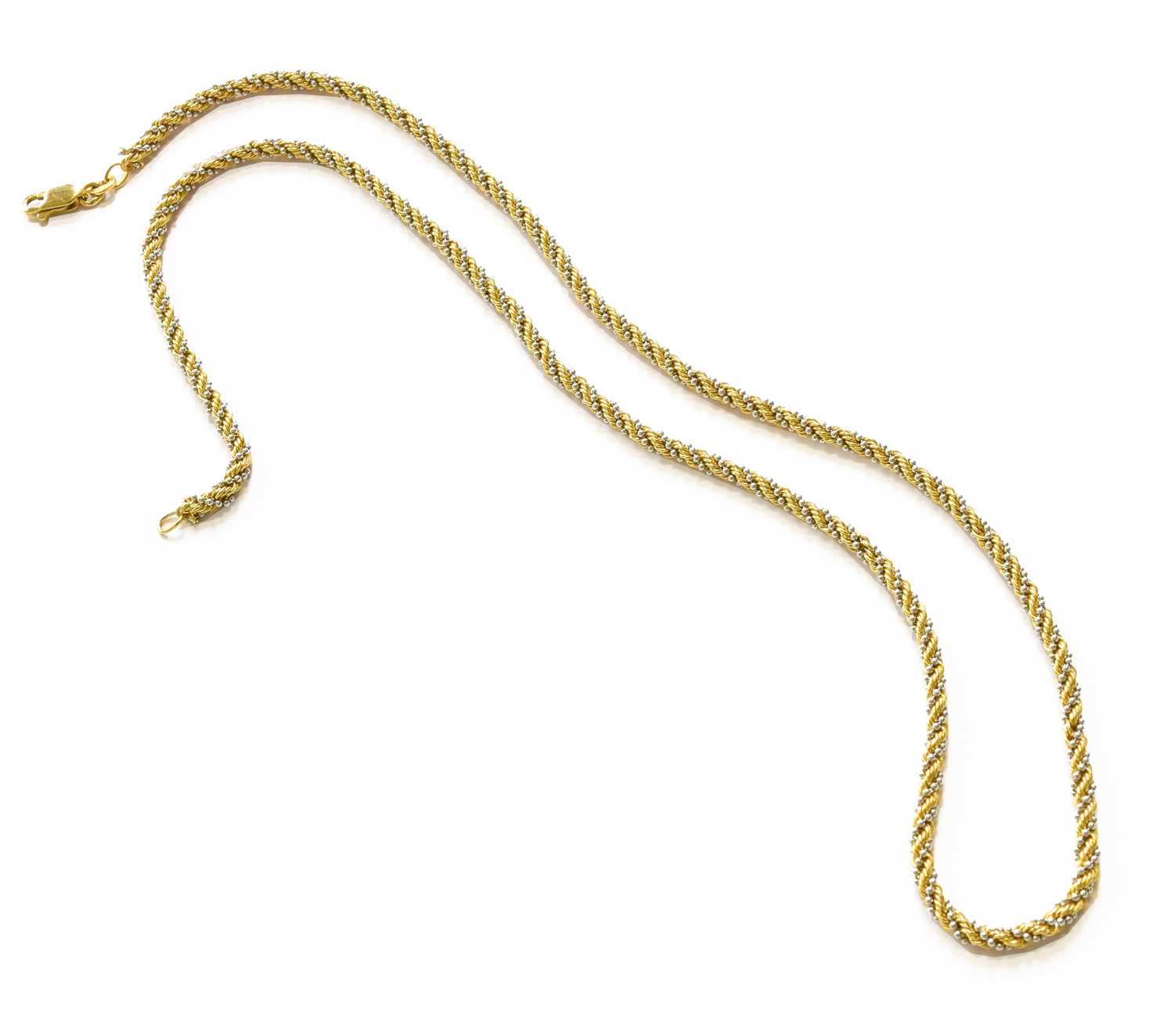 Lot 188 - A Rope Twist Chain, stamped '750', length