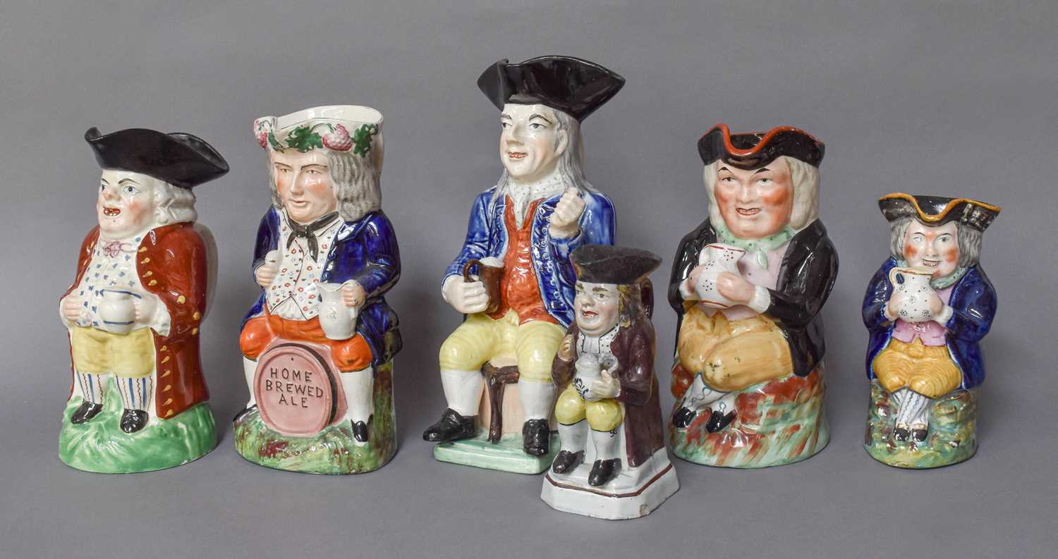 Lot 5 - Six Assorted Toby Jugs Including 19th Century,