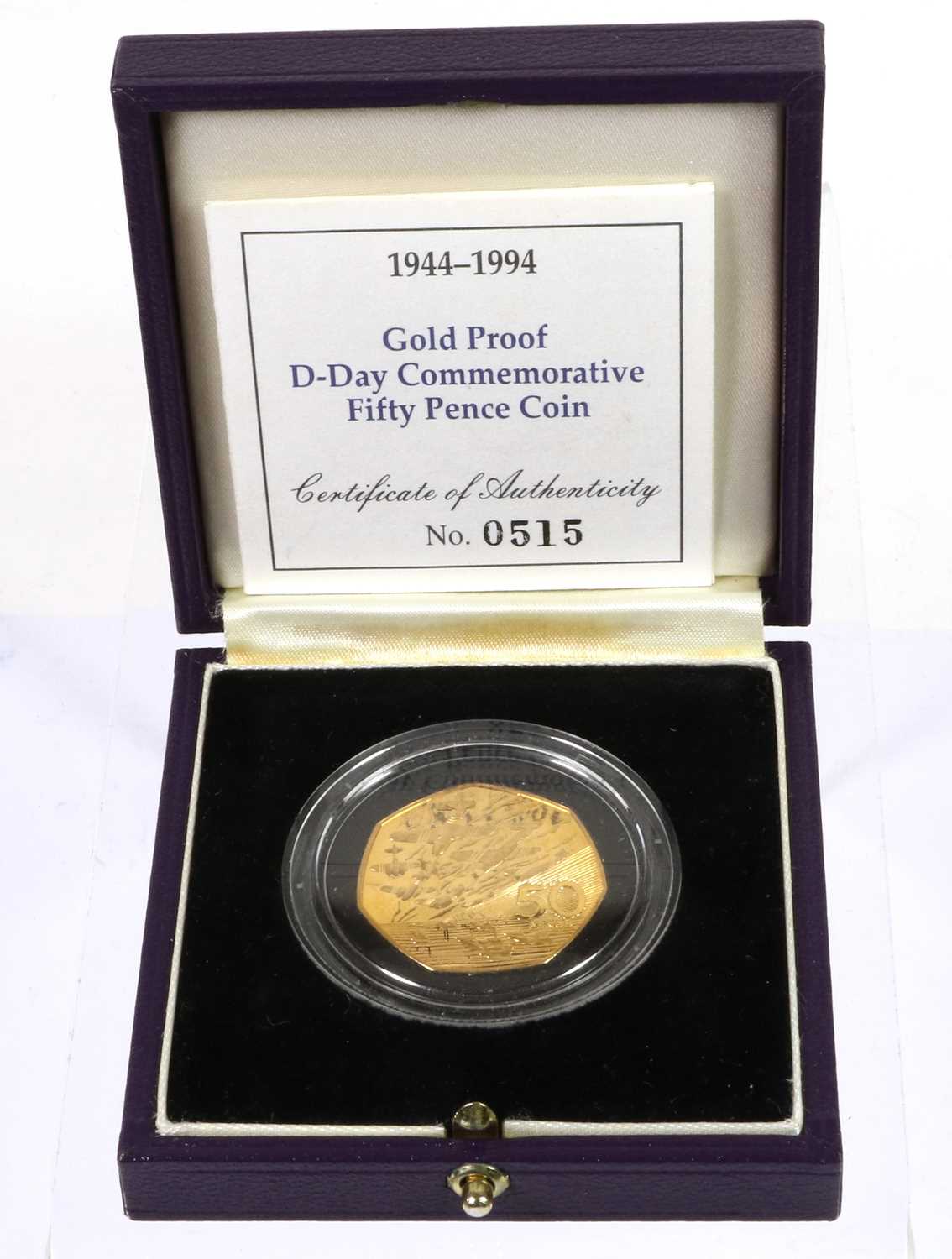 Lot 347 - Elizabeth II, Gold Proof 50p 1994 'D-Day',