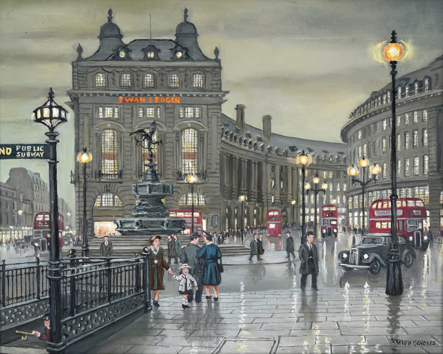 Lot 27 - Steven Scholes (b.1952) "Piccadilly London,