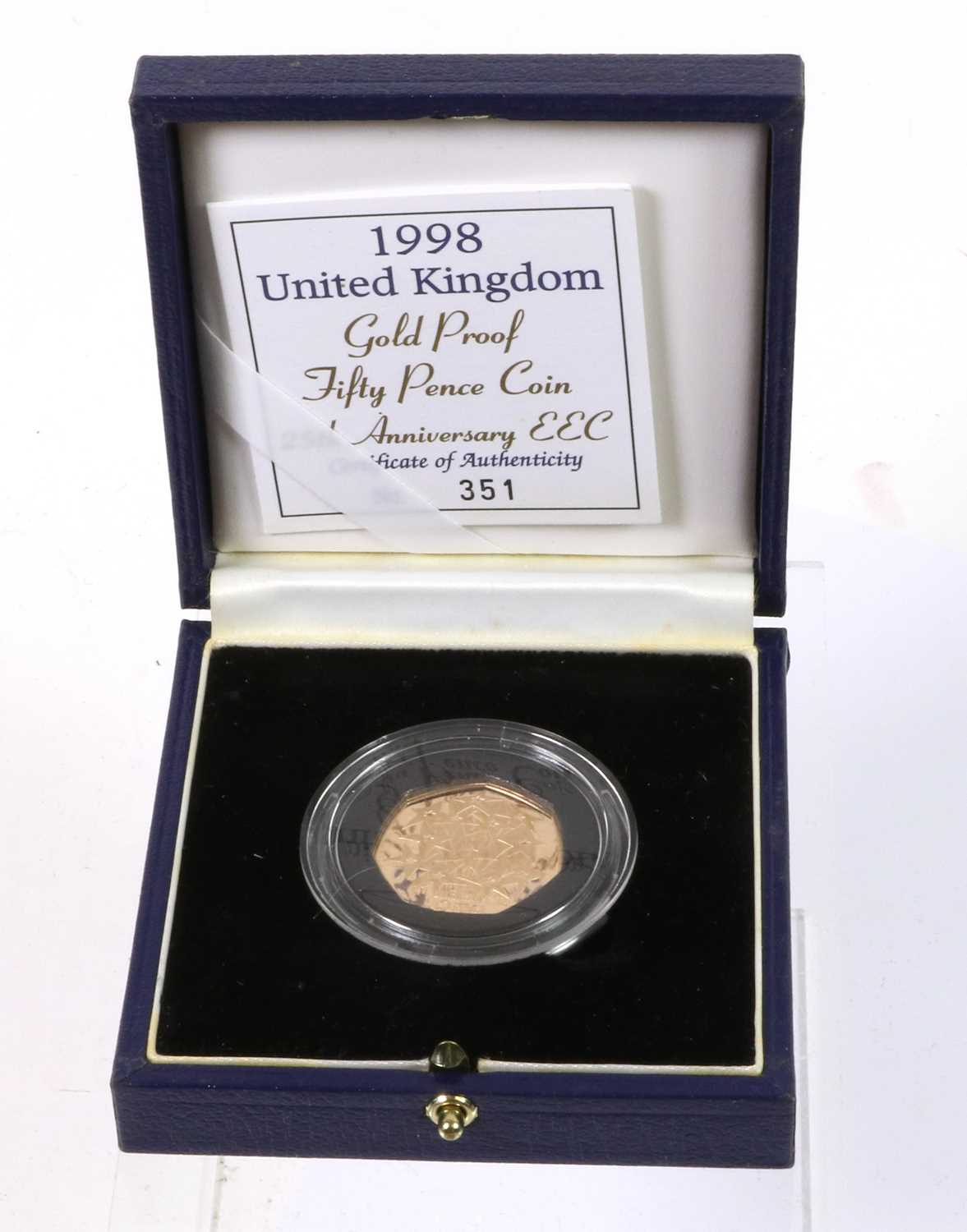 Lot 348 - Elizabeth II, Gold Proof 50p 1998, (.916