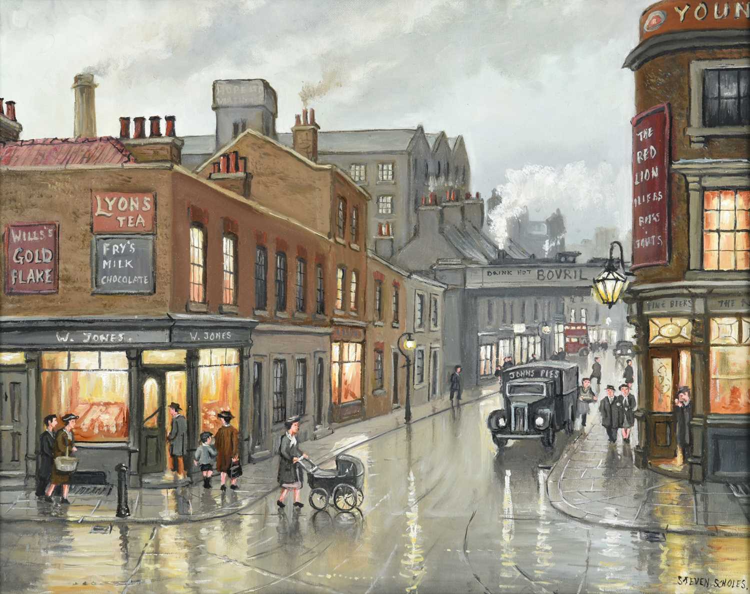 Lot 48 - Steven Scholes (b.1952) "White Chapel, London,