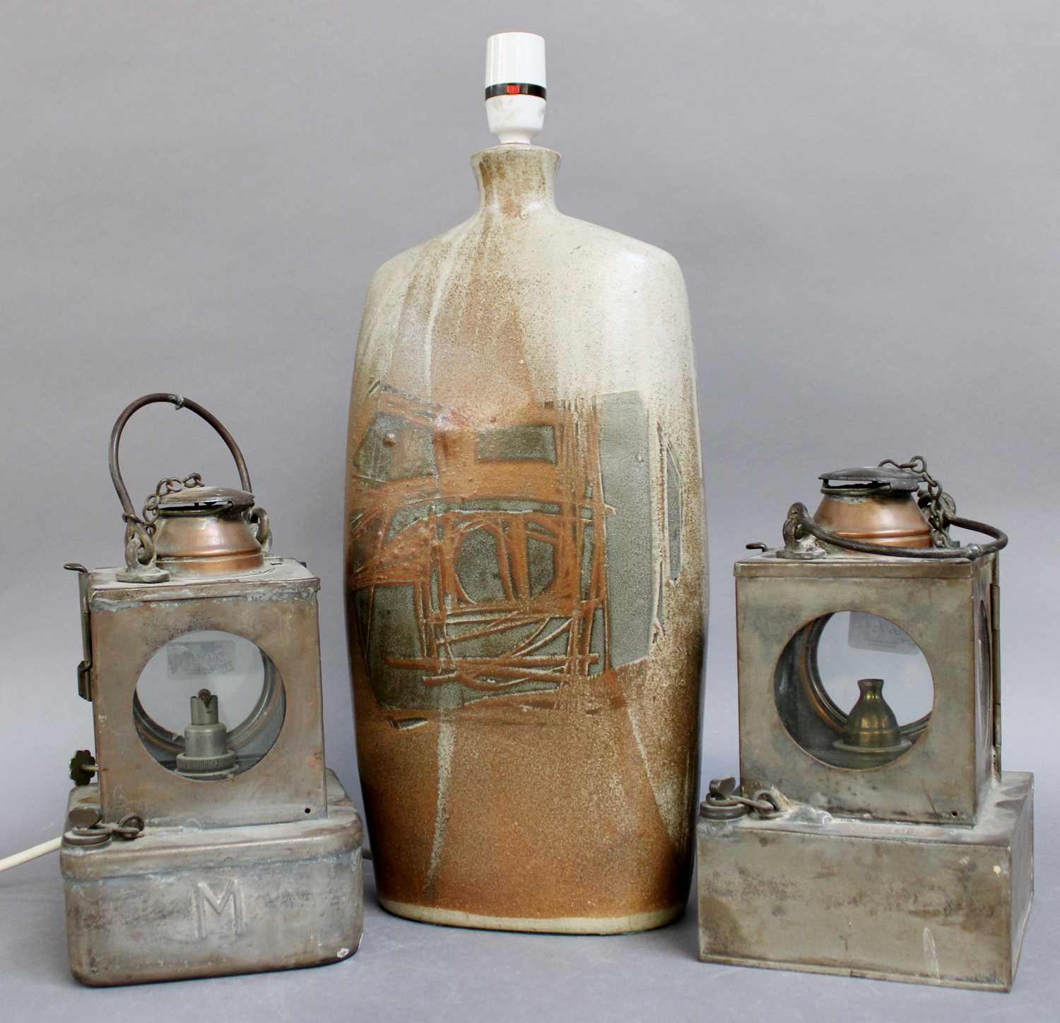 Lot 366 - Two Metal Railway Lamps, stamped LNER, one