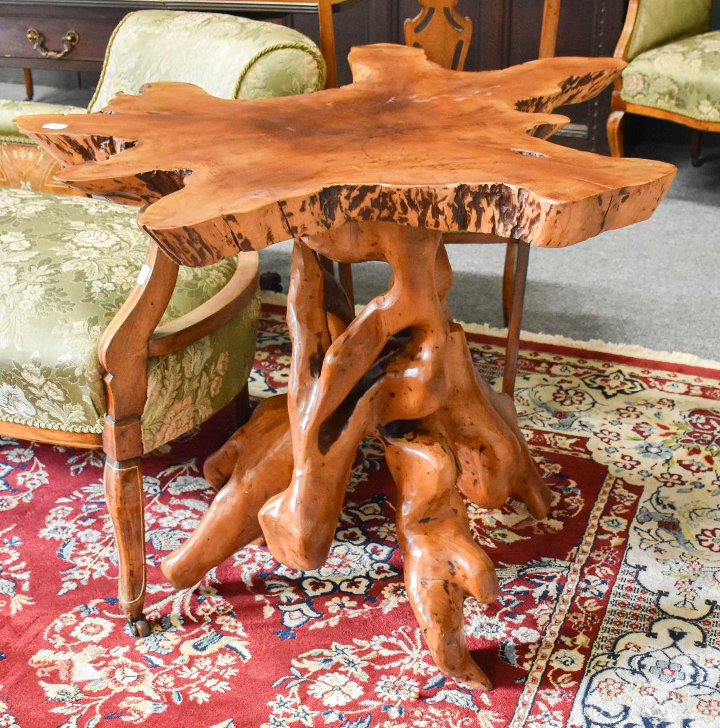 Lot 1236 - A Naturalistic Root Wood Coffee Table, 70cm