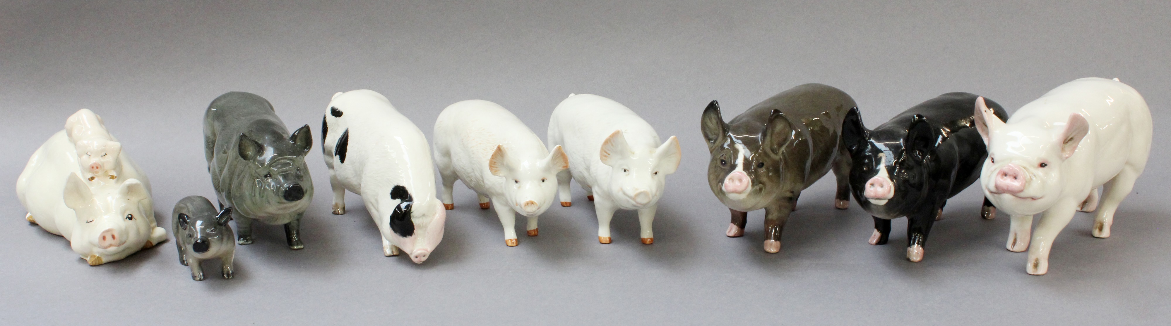 Lot 375 - Beswick Pigs, including Boar Ch. 'Wall