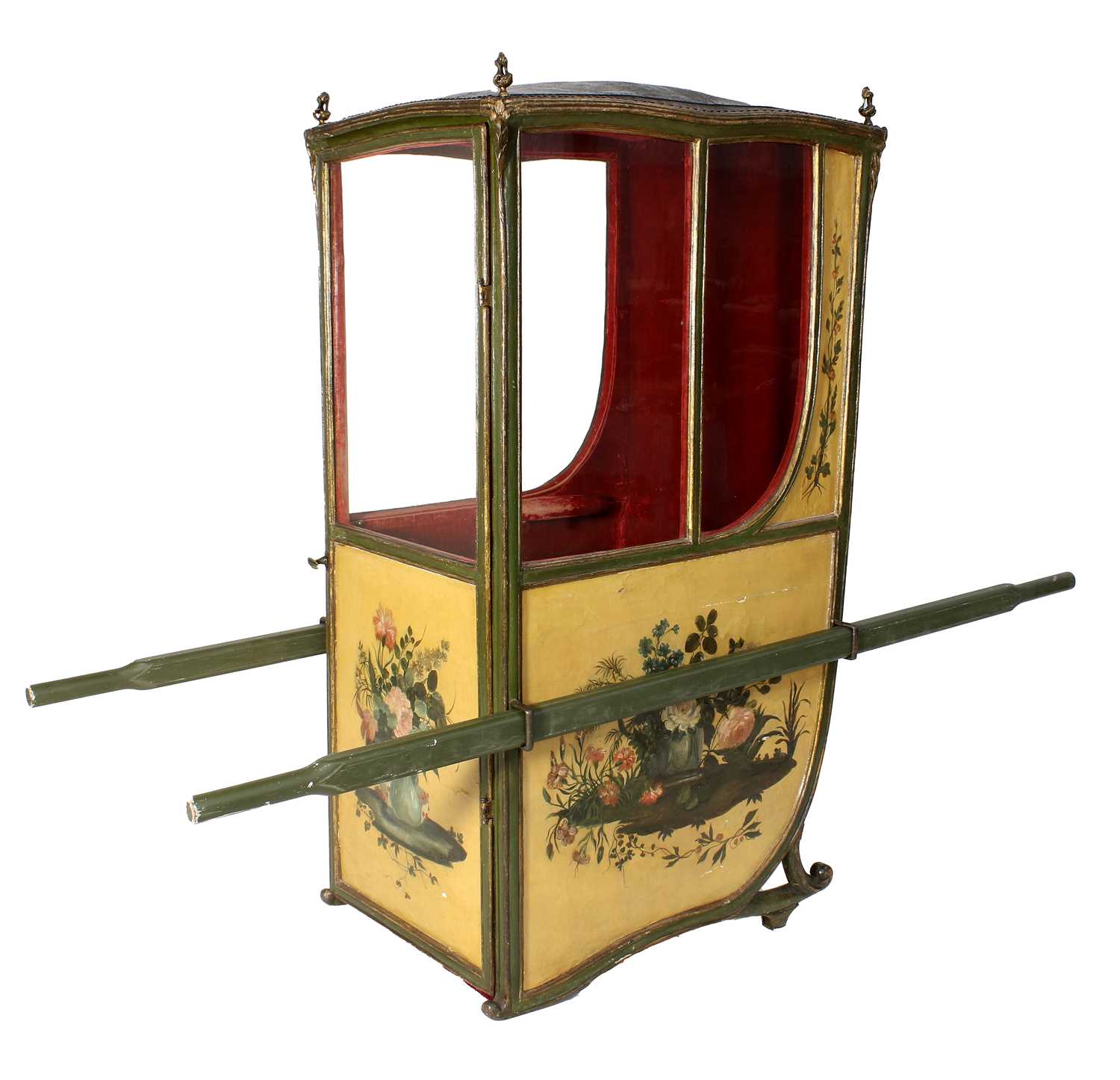 Lot 322 - A North European Leather Sedan Chair, mid