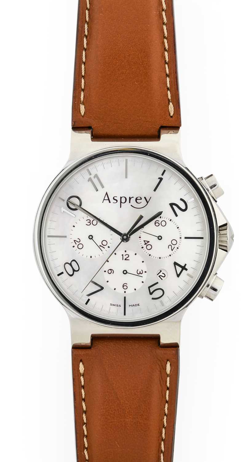 Lot 2283 - Asprey: A Stainless Steel Automatic
