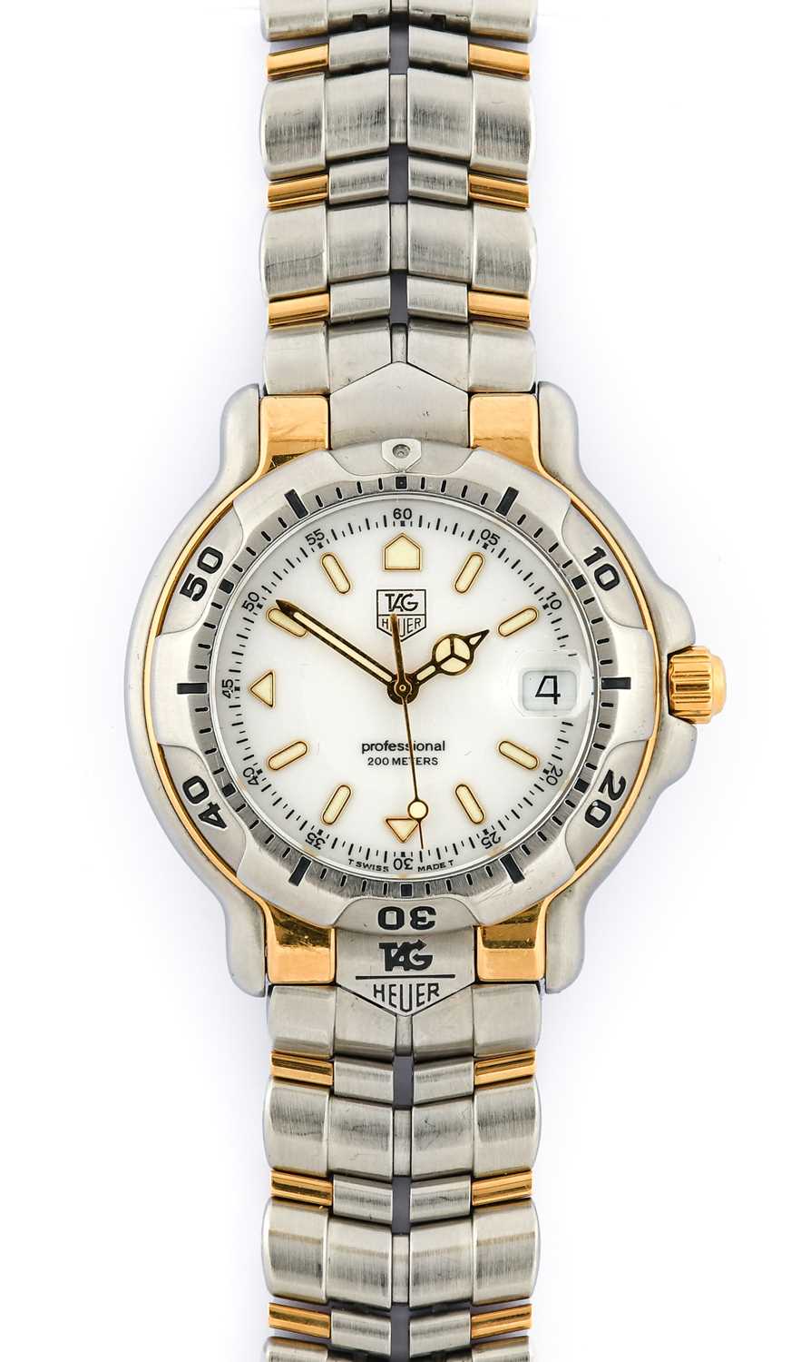 Lot 2263 - Tag Heuer: A Steel and Gold Calendar Centre