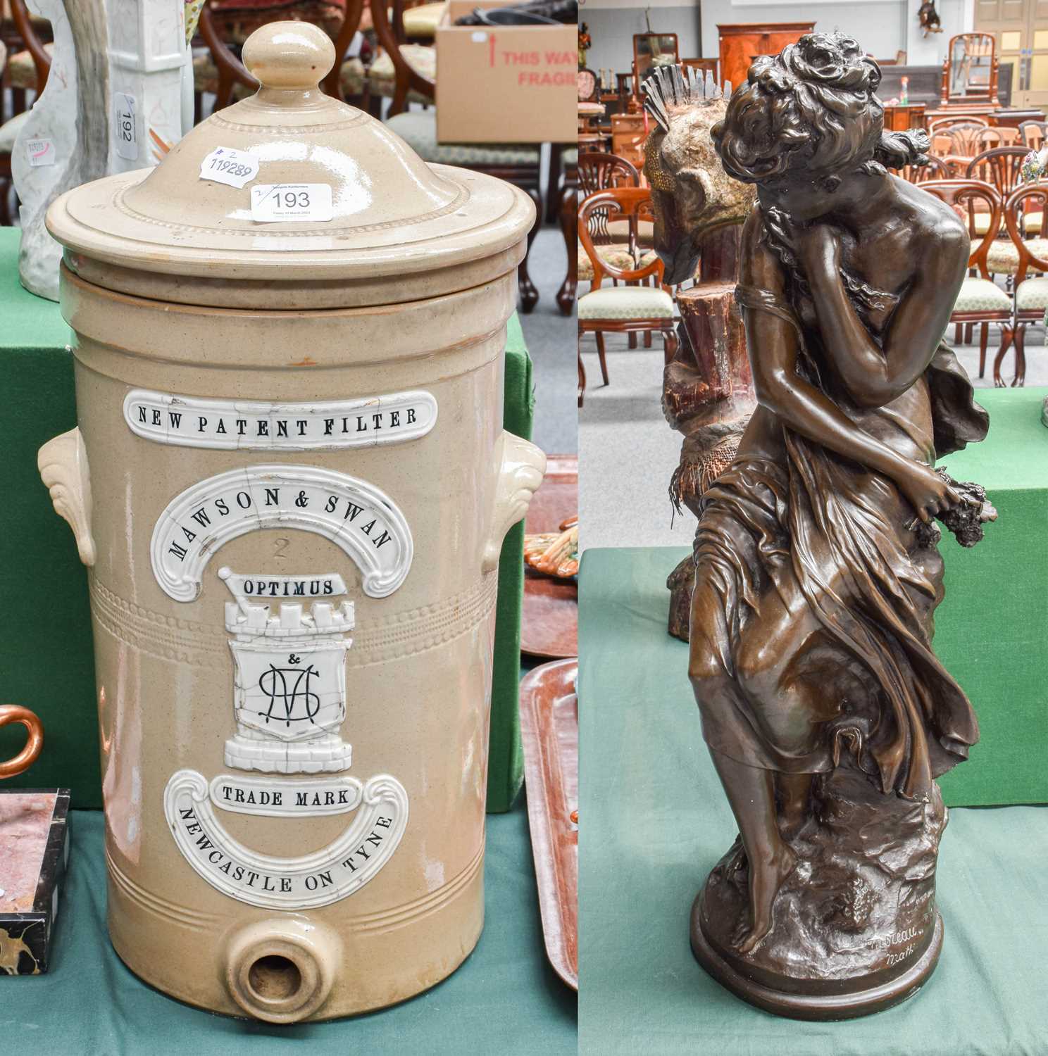 Lot 193 - A Victorian Stoneware Water Filter and A