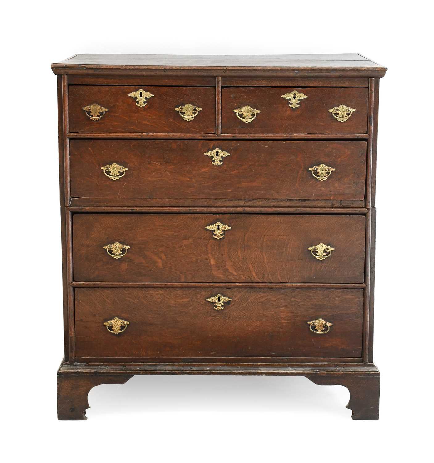 Lot 676 - An Oak Straight-Front Chest of Drawers,
