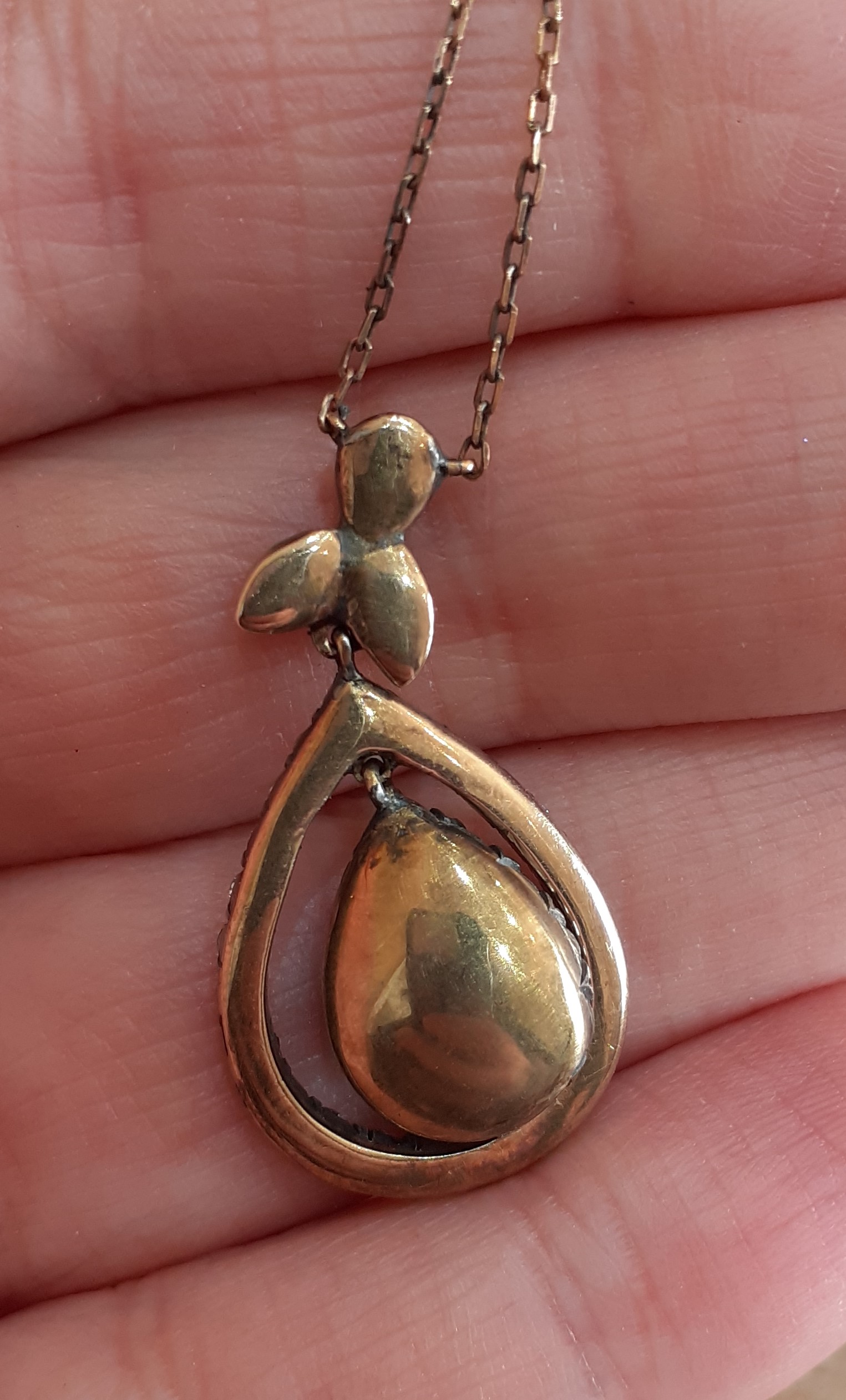 Lot 2201 - A Diamond Necklace the rose cut pear