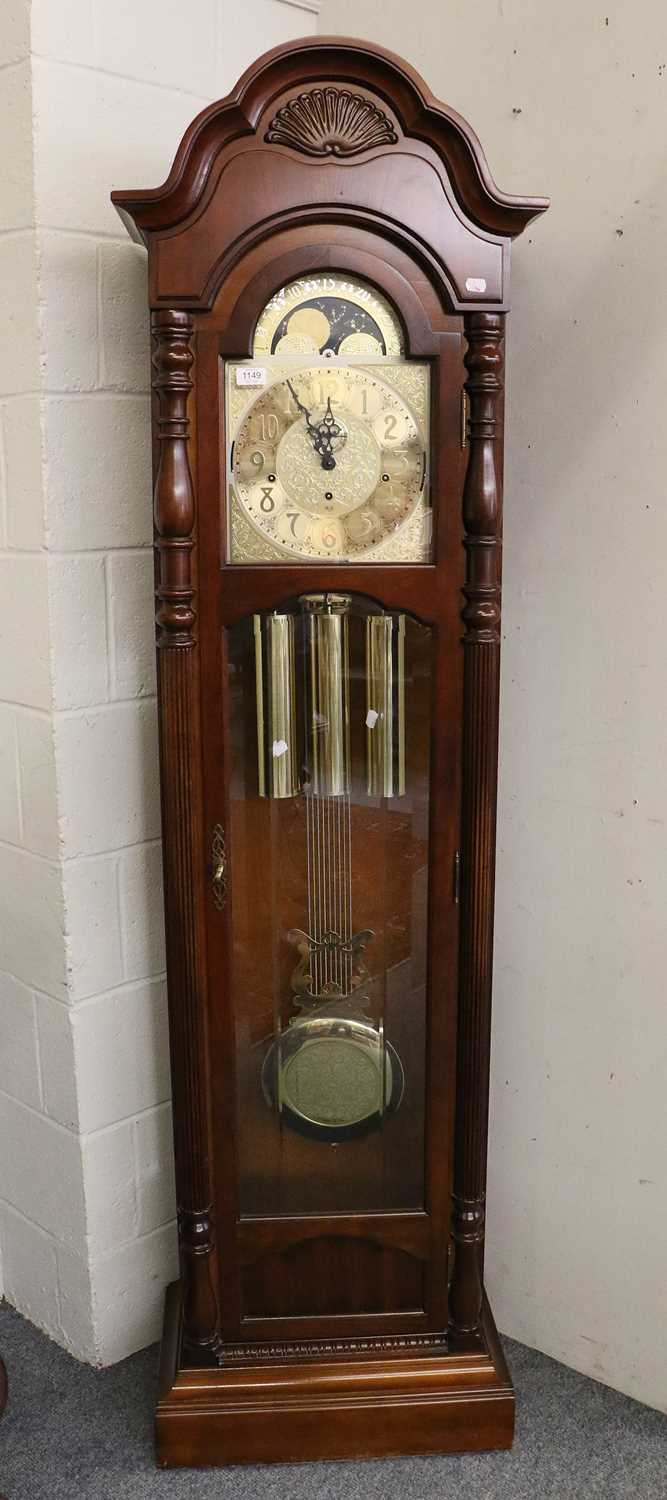 Lot 1122 - A Modern Chiming Longcase Clock, arch dial
