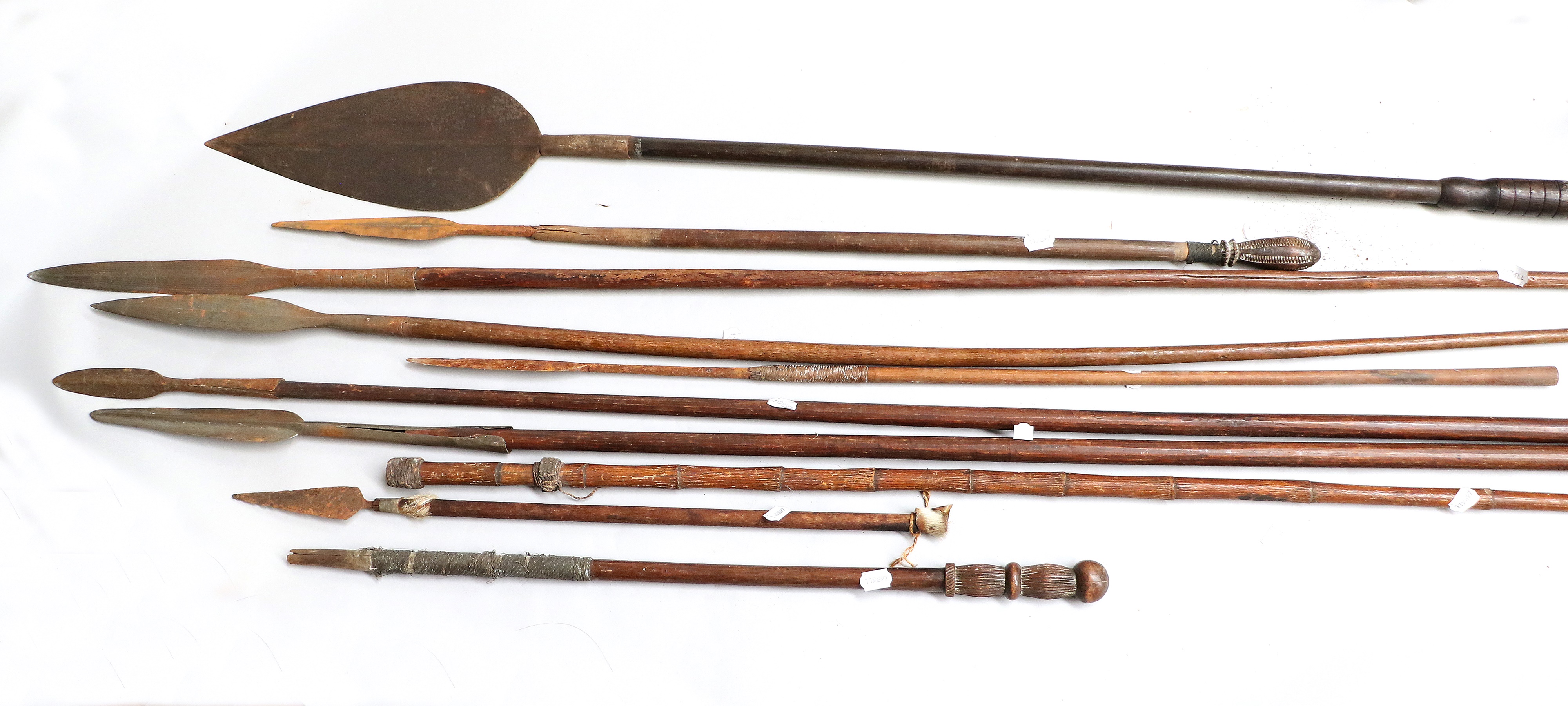 Lot 231 - Eight African Spears, together with two