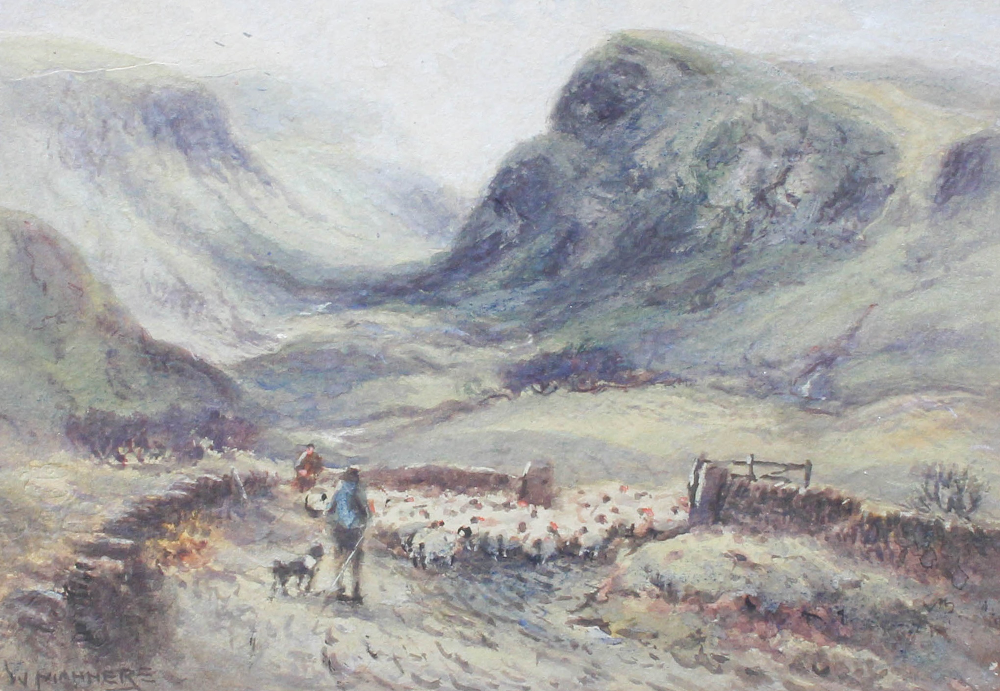 Lot 1013 - William Manners (1860-1942) Shepherd sheep
