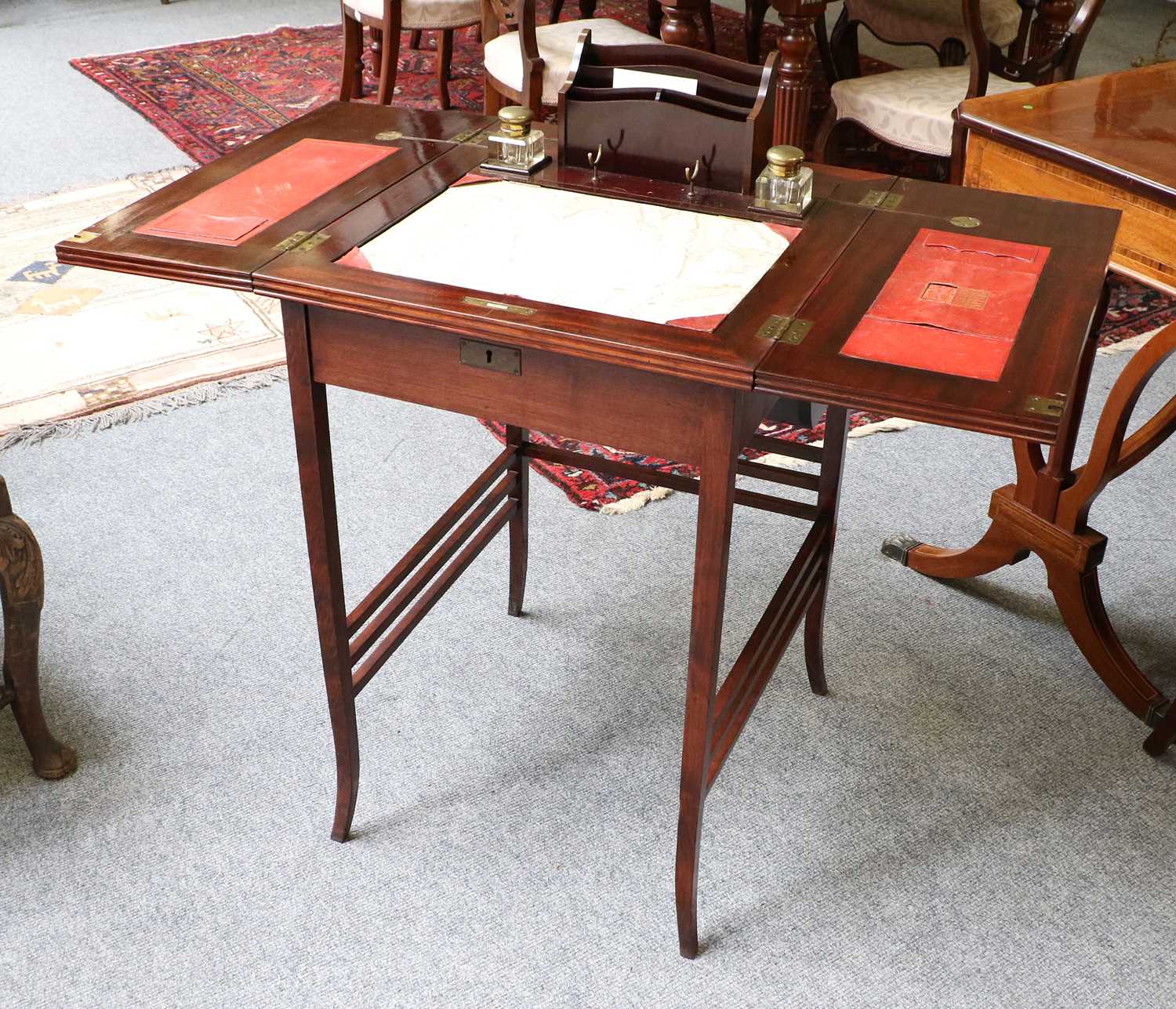 Lot 1163 - An Edwardian Mahogany Metamorphic Writing