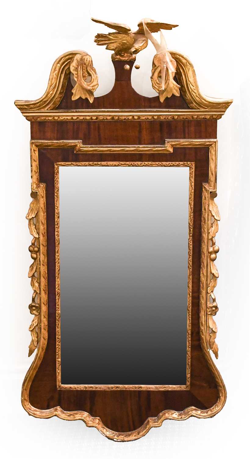 Lot 839 - A Mahogany and Parcel Gilt Pier Glass, 19th