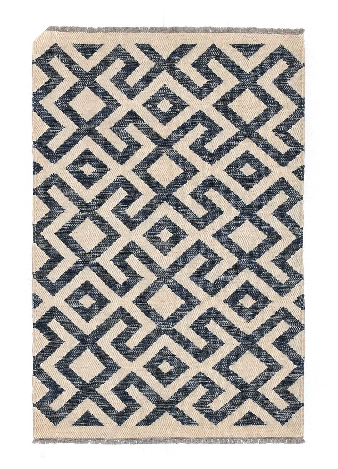 Lot 614 - Contemporary Kilim The ivory lattice field
