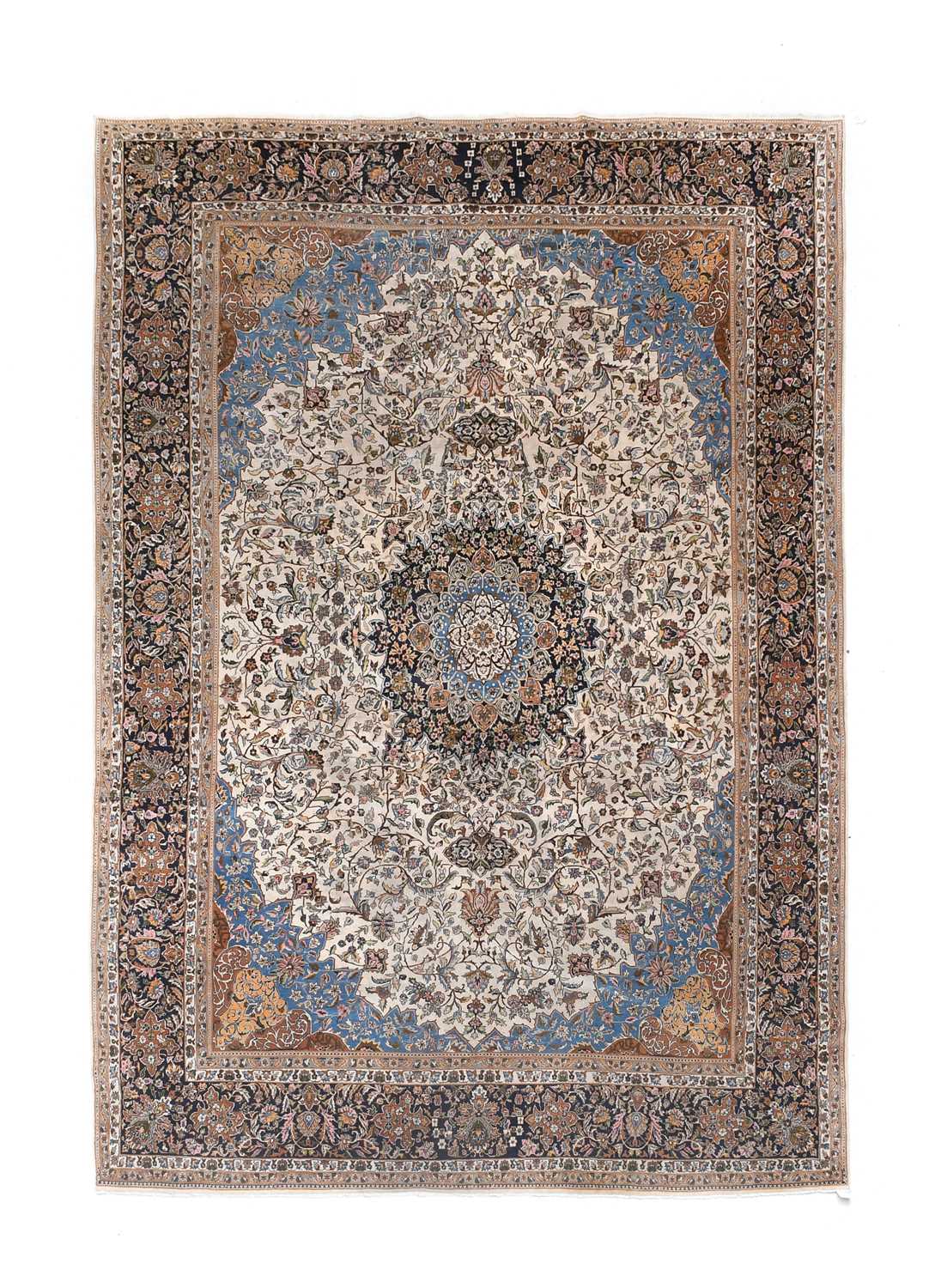 Lot 166 - Kirman Design Carpet, circa 1950, The ivory