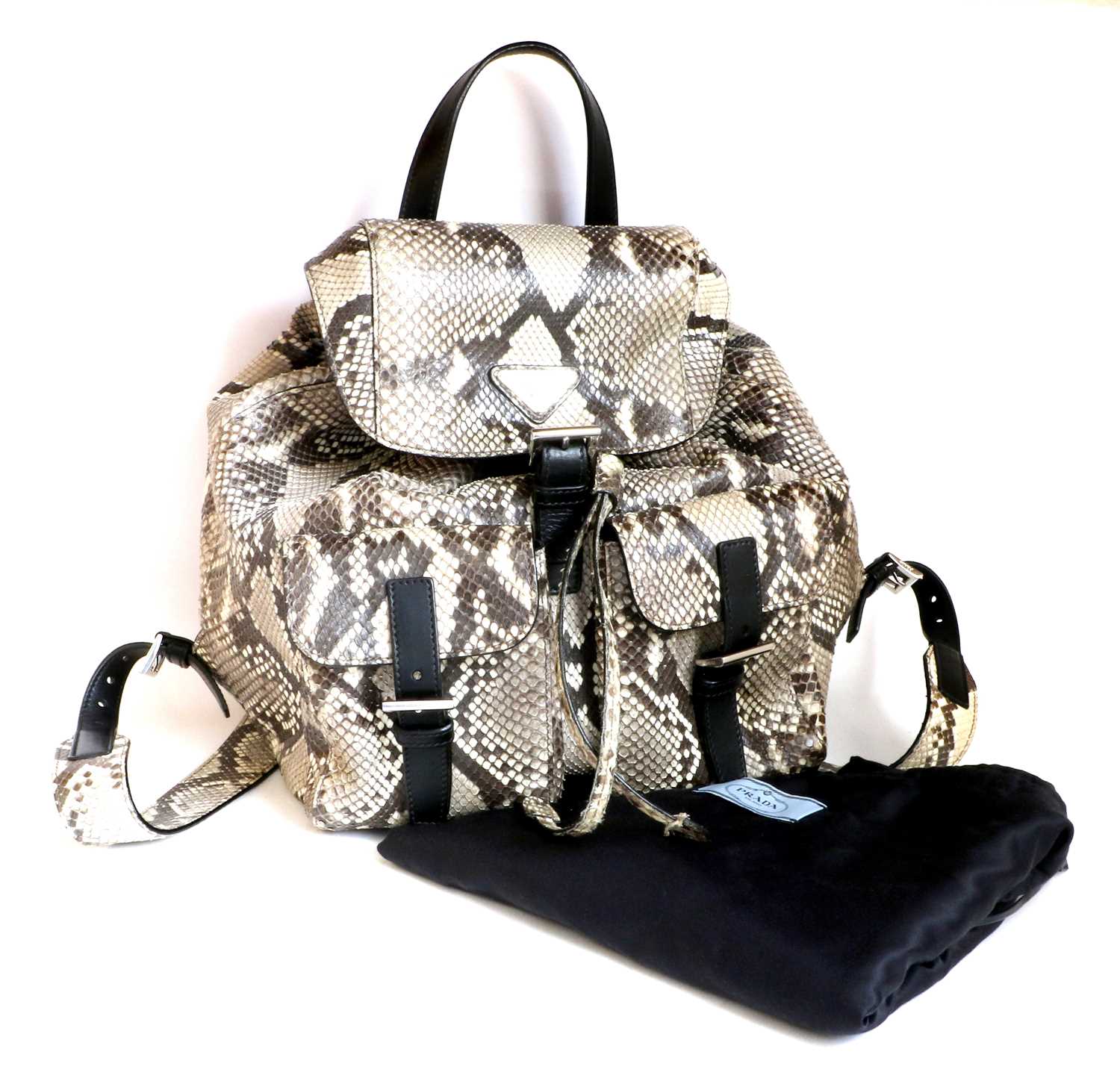 Lot 2227 - Prada Python Leather Rucksack, with