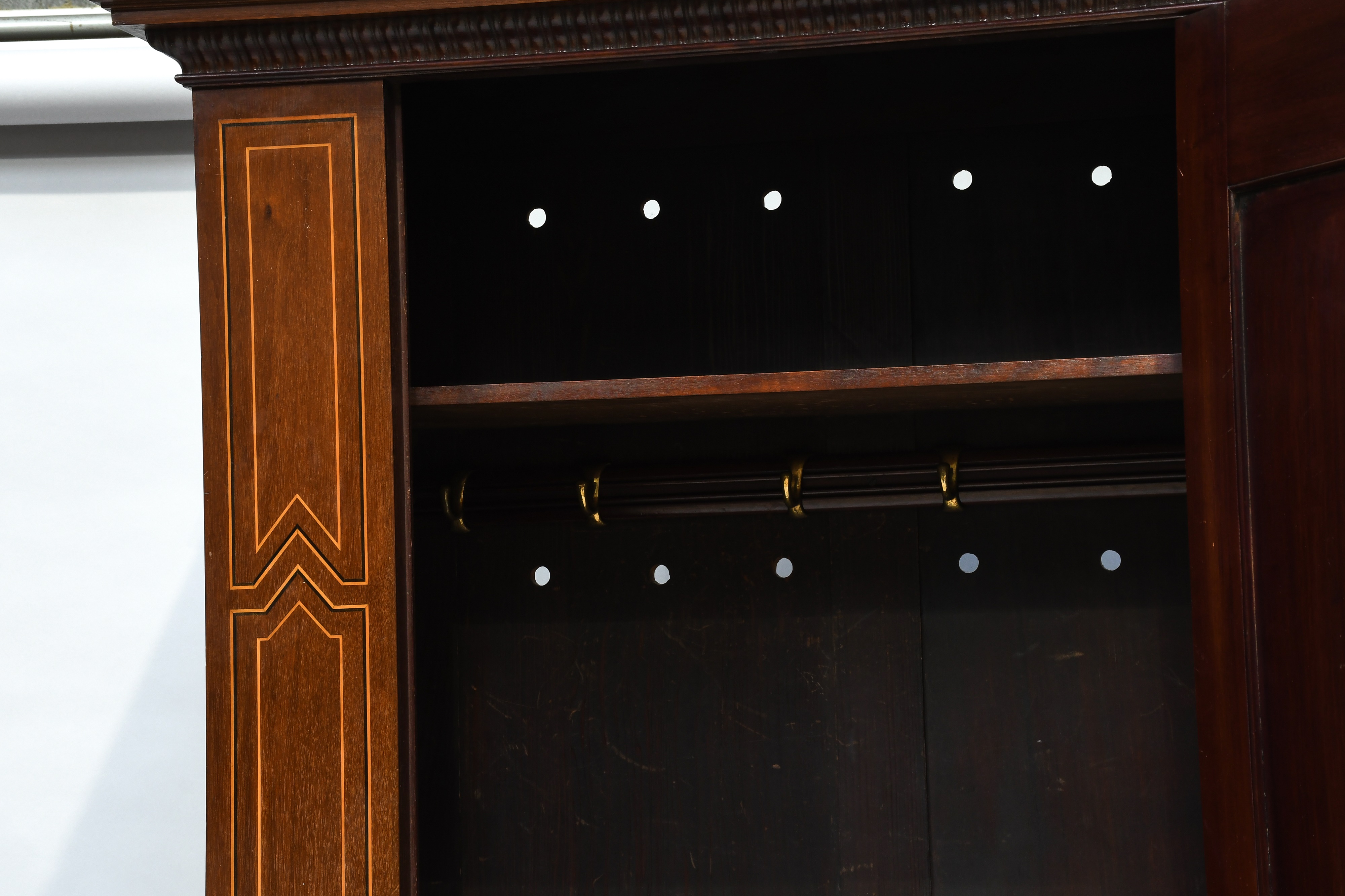 Lot 274 - An Art Nouveau Inlaid Mahogany Hall Robe,