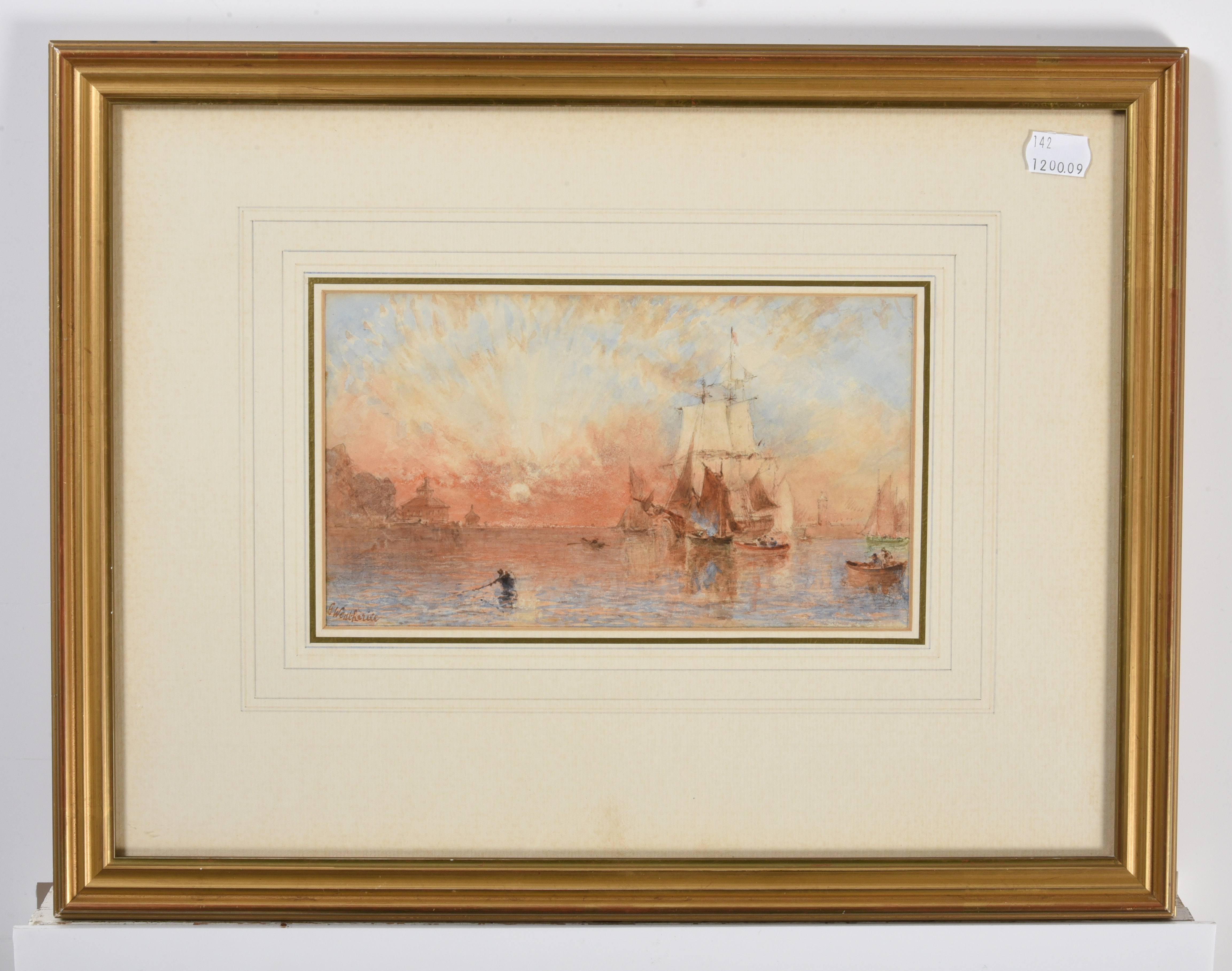 Lot 1007 - George Weatherill (1810-1890) "Sunset,