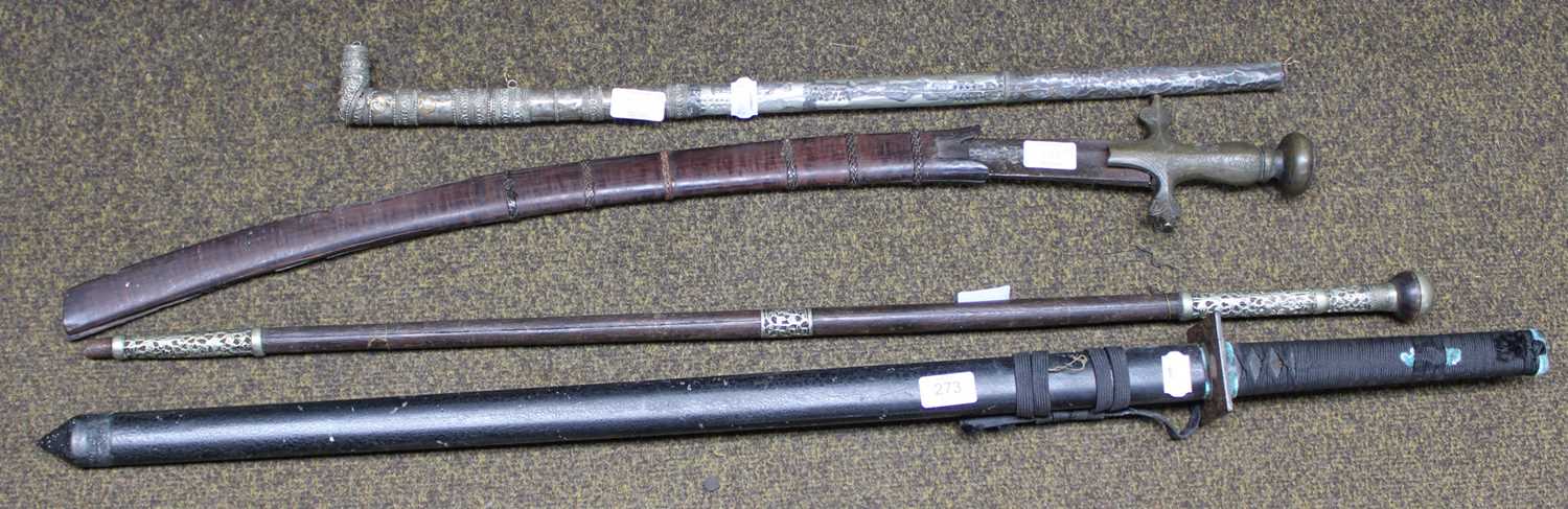 Lot 273 - Four Edged Weapons, comprising an Indian