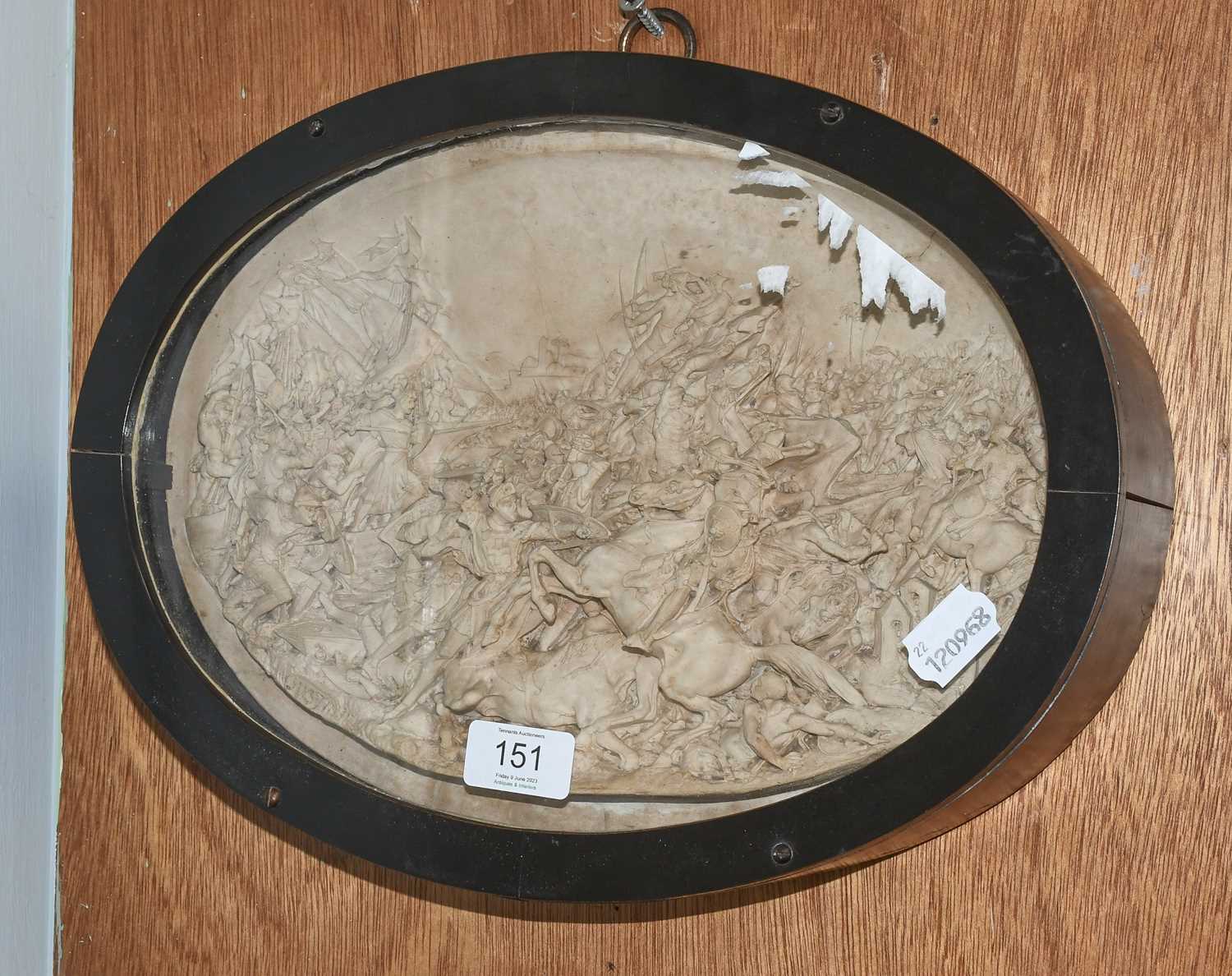 Lot 245 - Justin Mathieu, an oval high relief plaque
