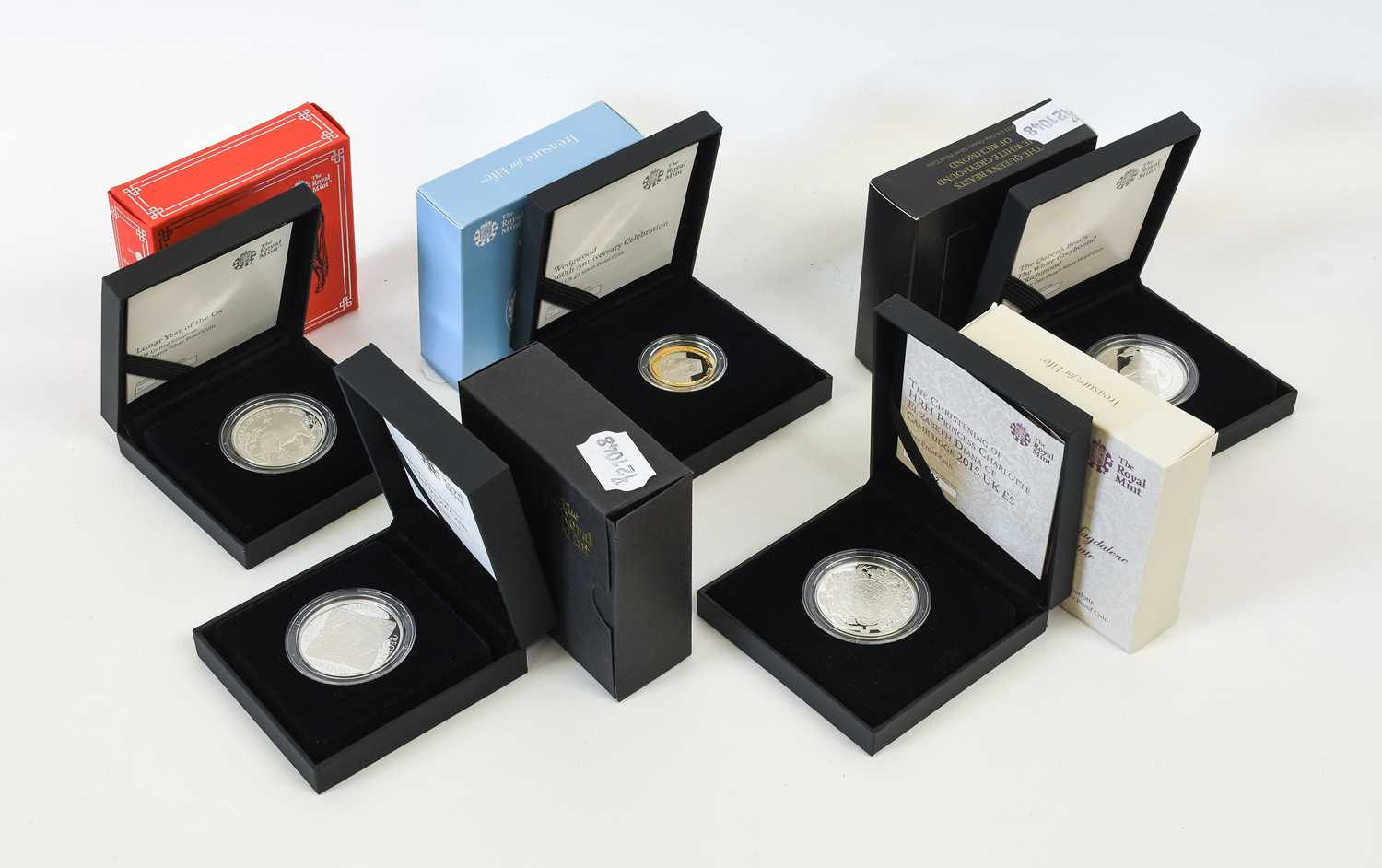 Lot 403 - 5x Mixed Royal Mint Silver Proof Coins,