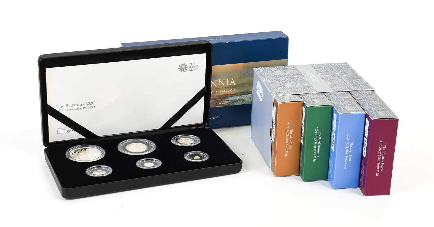 Lot 435 - 2x Royal Mint Silver Proof Coin Sets,