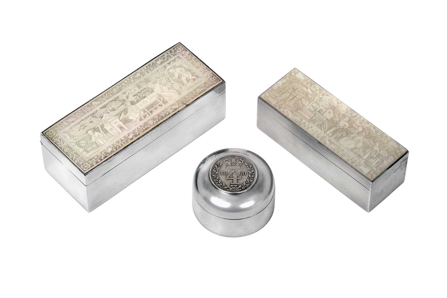 Lot 2483 - Three Elizabeth II Silver Boxes,
